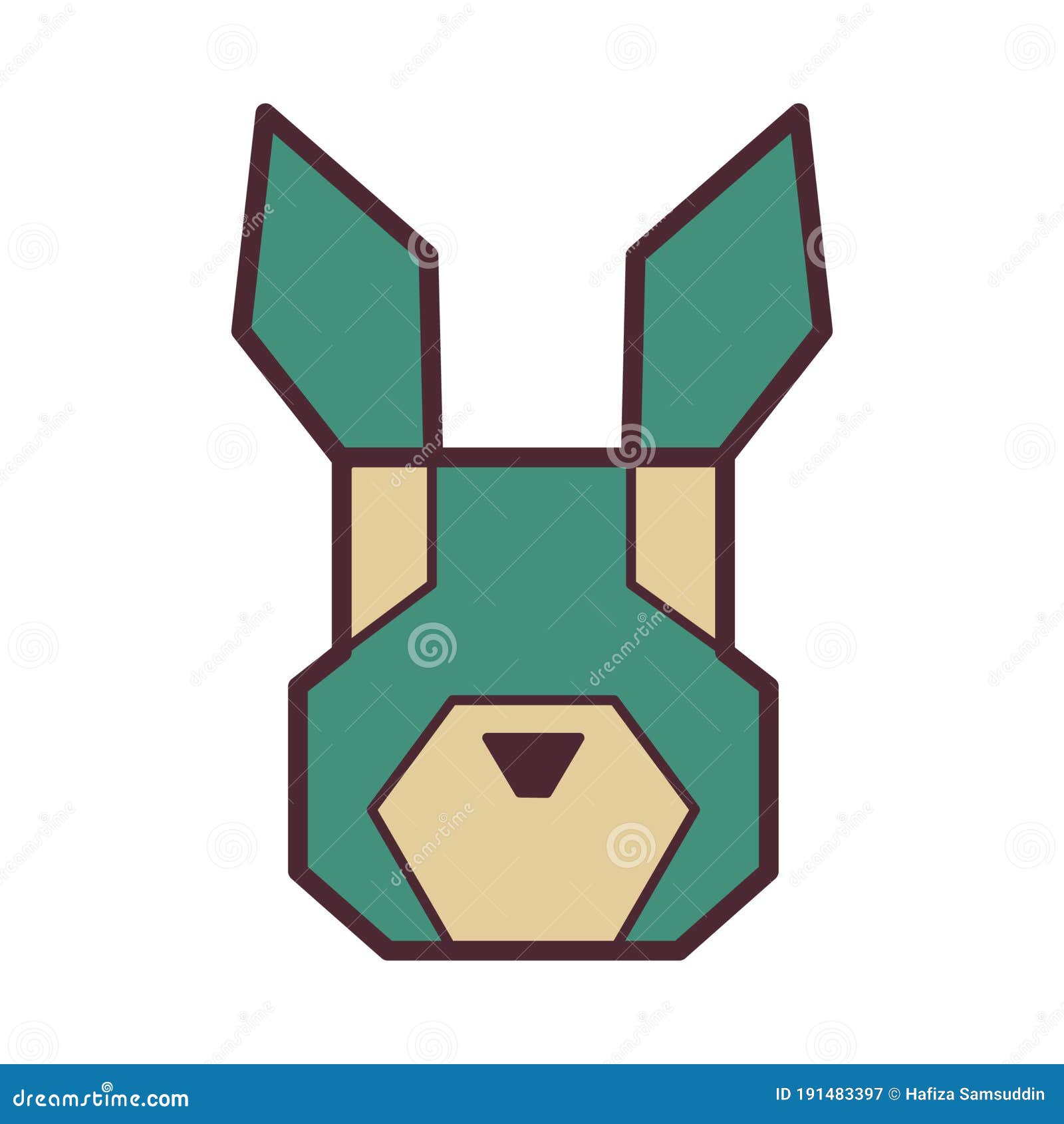 Rabbit Head. Vector Illustration Decorative Design Stock Vector ...