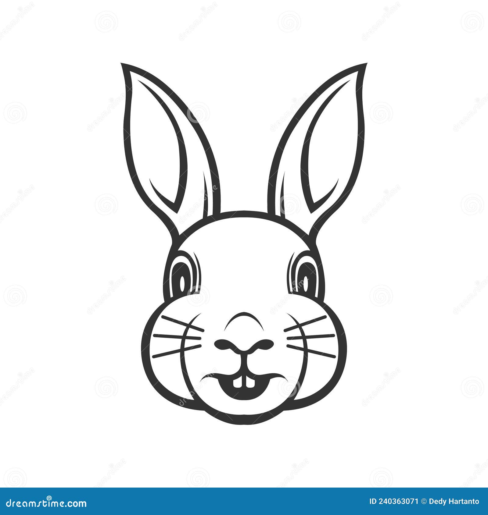 Rabbit Head Vector Illustration. Rabbit Outline Graphic Stock Vector ...