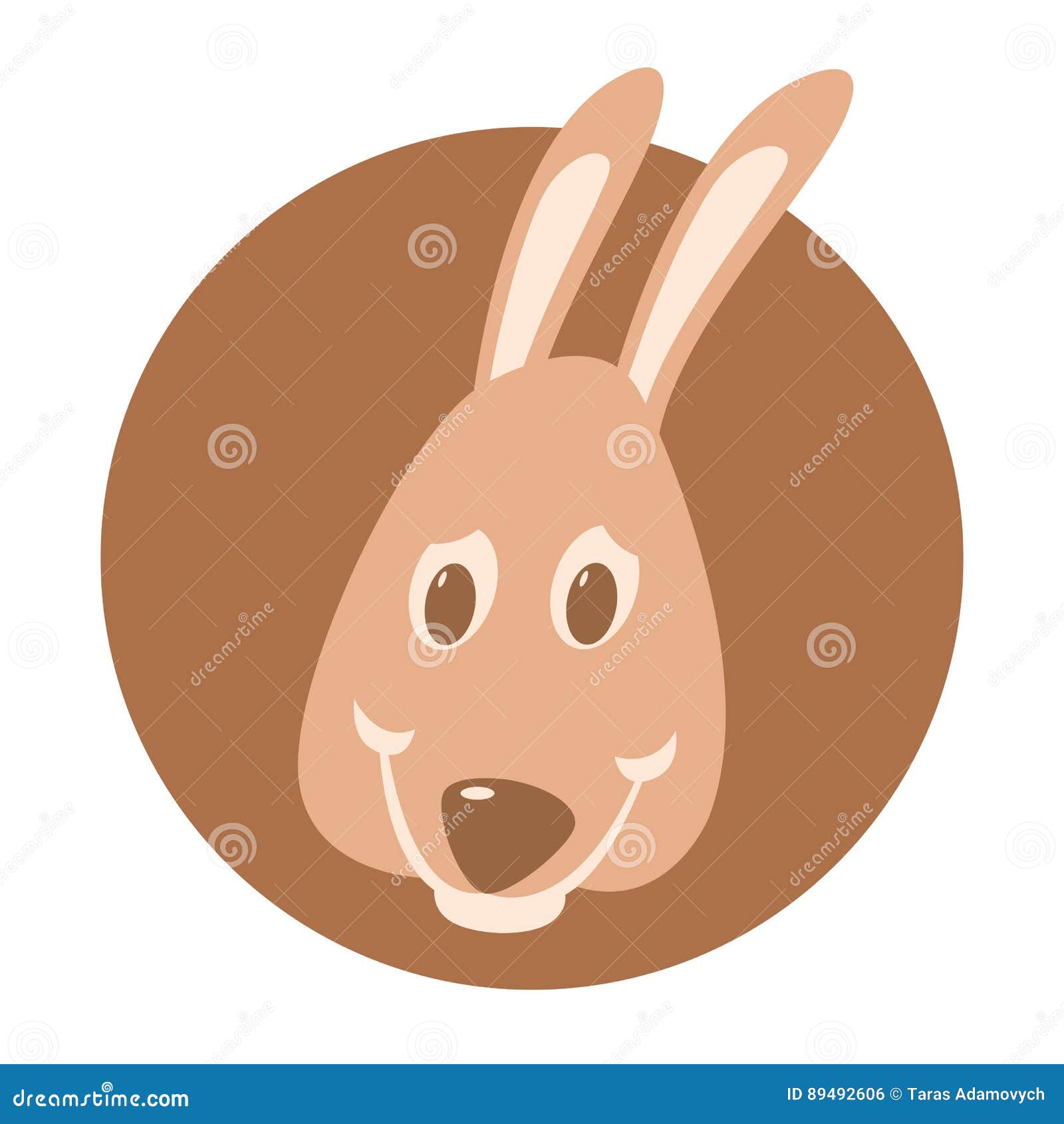 Rabbit Head Vector Illustration Style Flat Stock Vector - Illustration ...