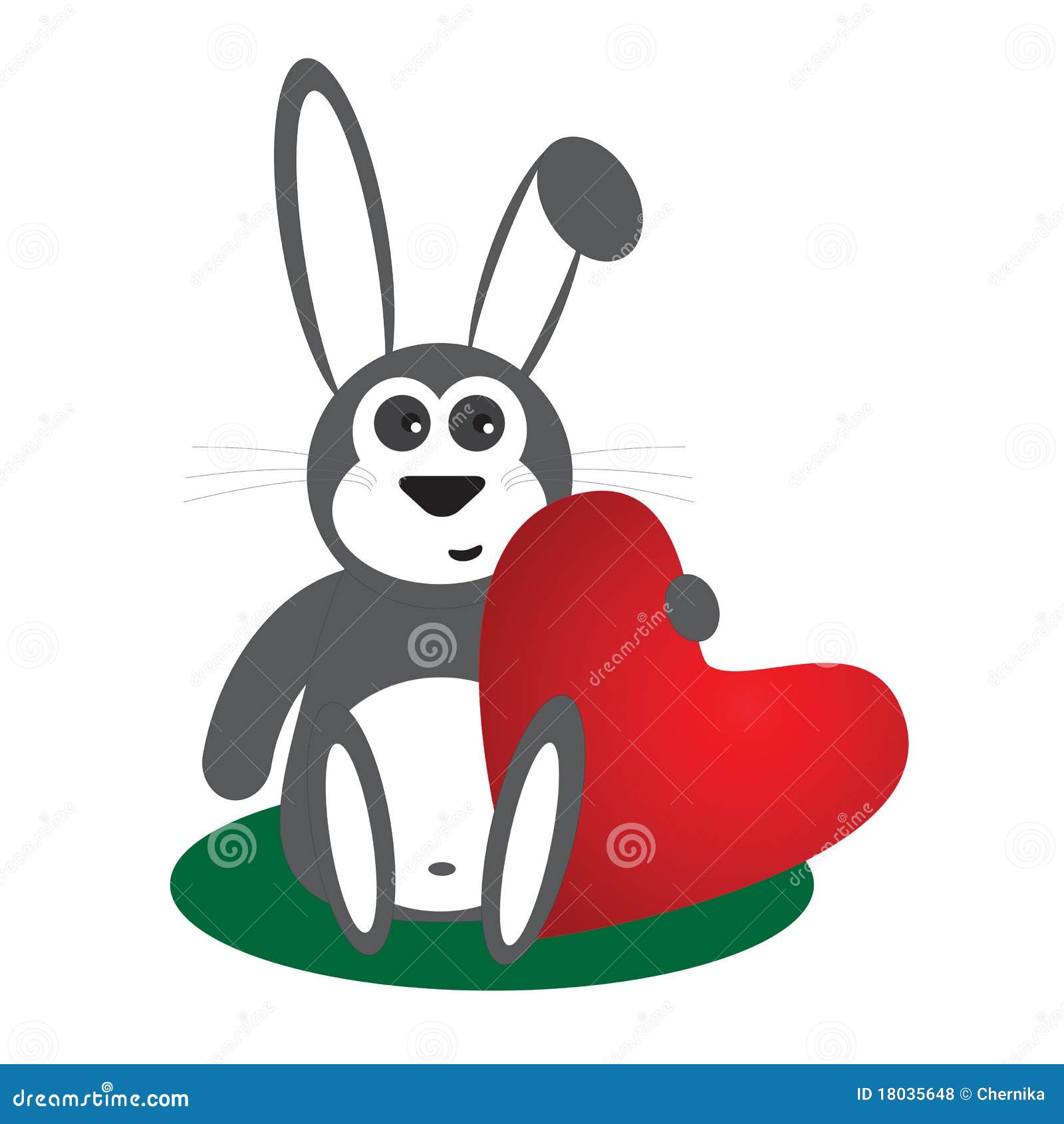 Rabbit with heart stock illustration. Illustration of cartoon - 18035648