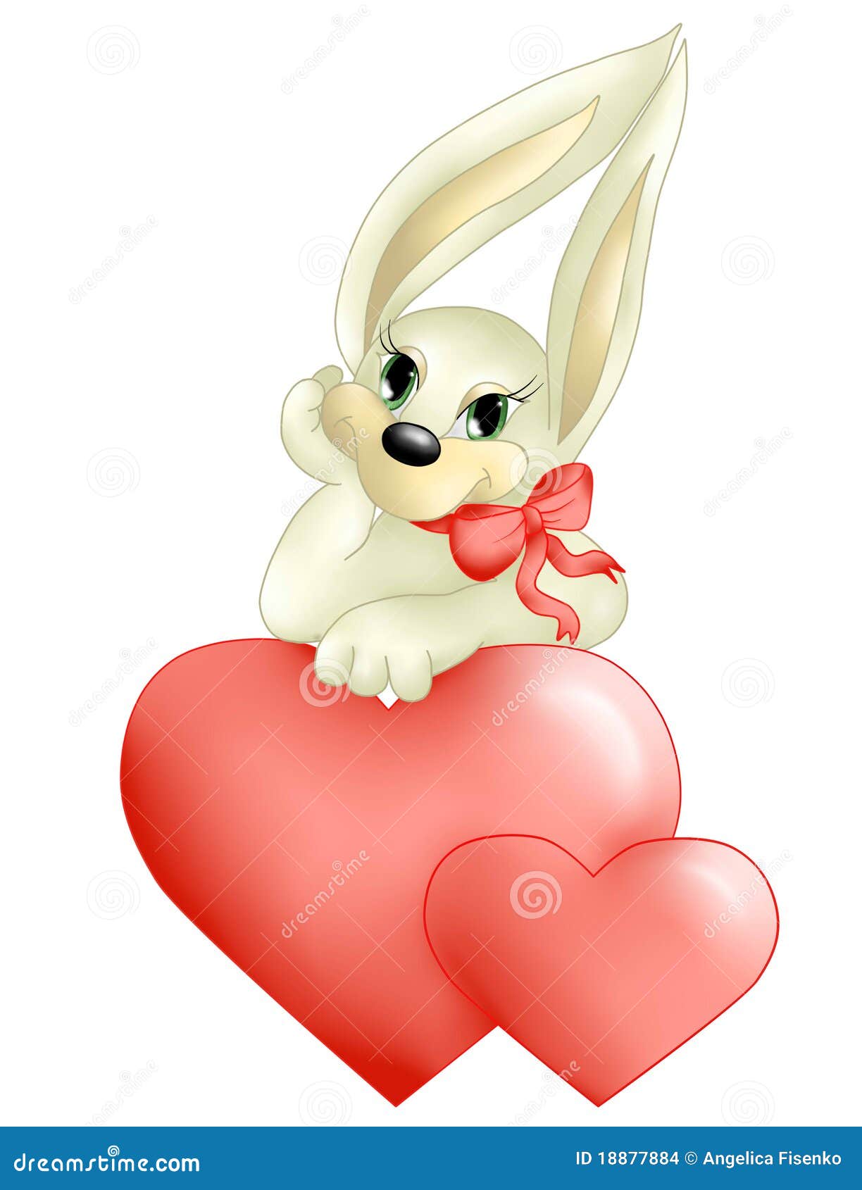Rabbit with heart(color) stock illustration. Illustration of greeting ...