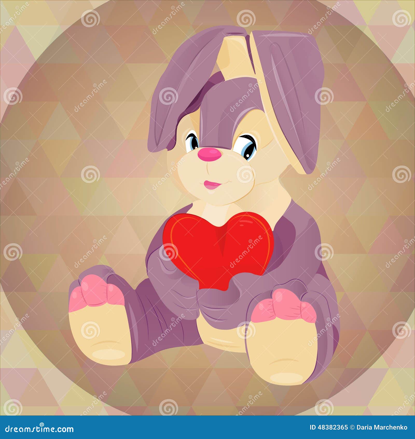 Rabbit with heart stock vector. Illustration of positivity - 48382365