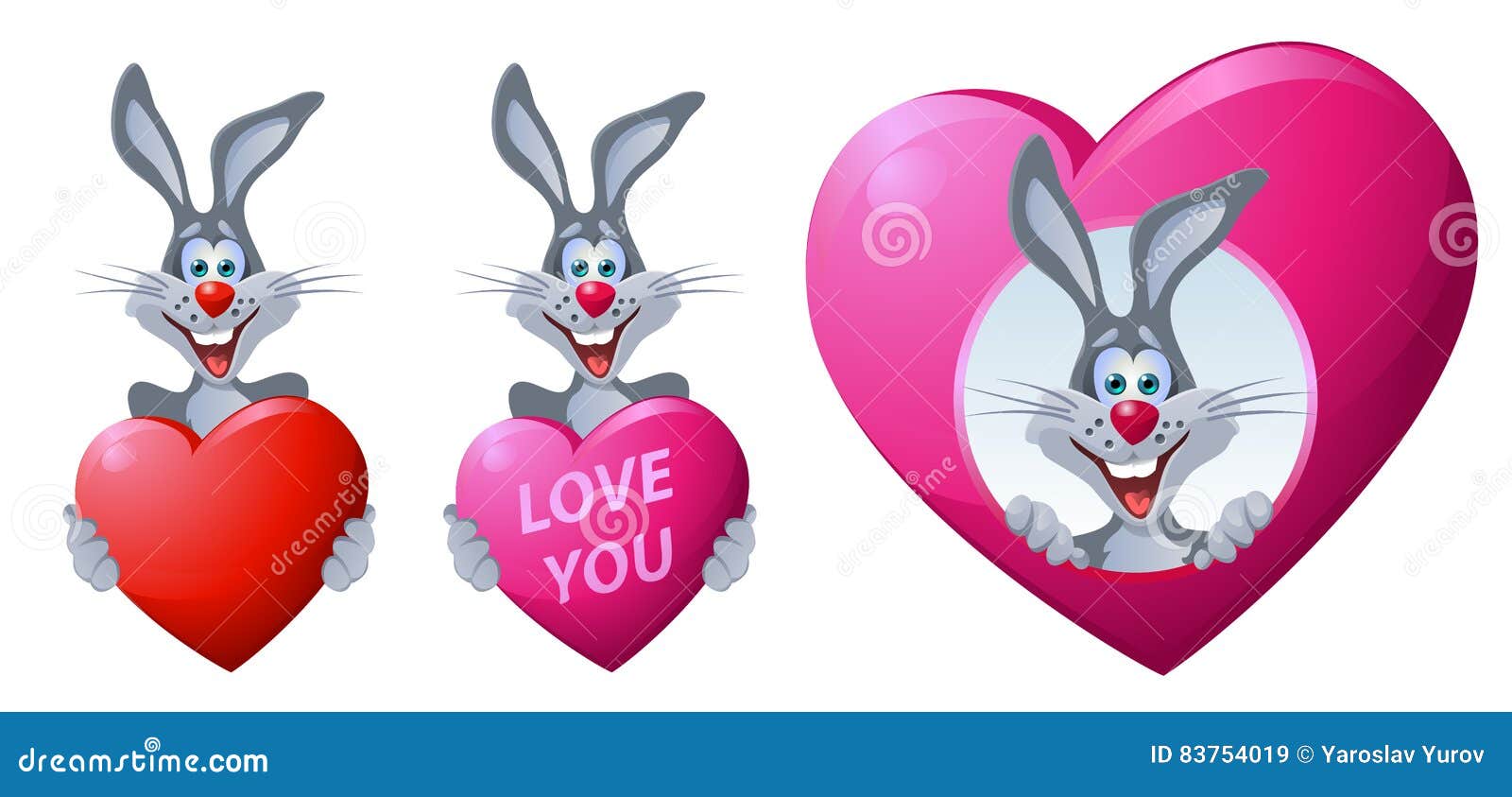 Rabbit. Heart. Love. stock vector. Illustration of hare - 83754019