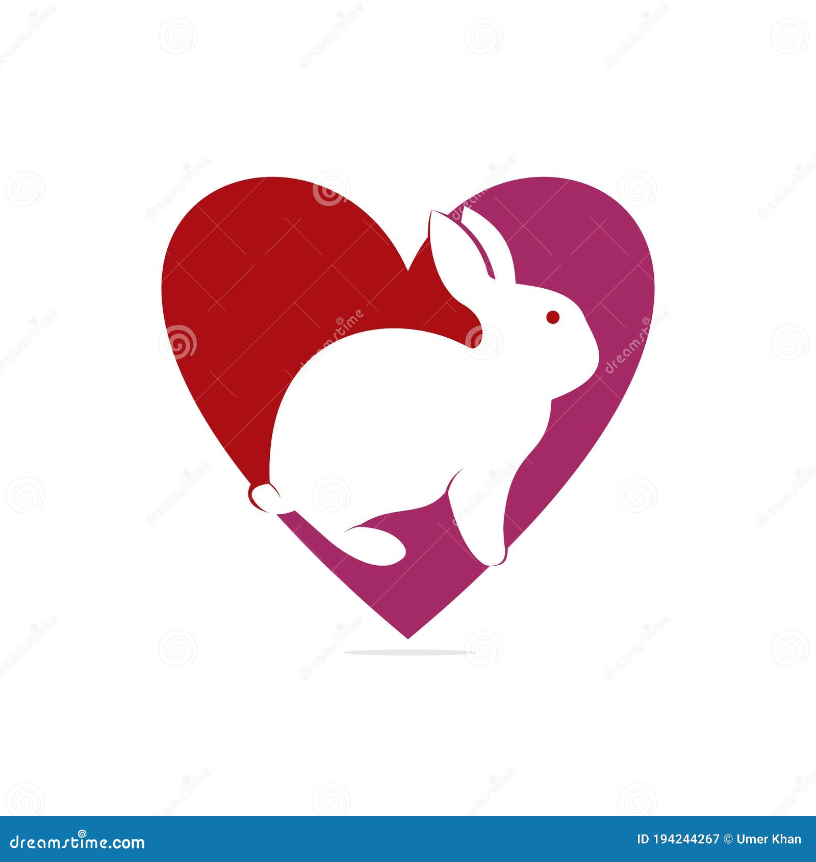 Rabbit Heart Shape Concept Vector Logo Design. Stock Vector ...
