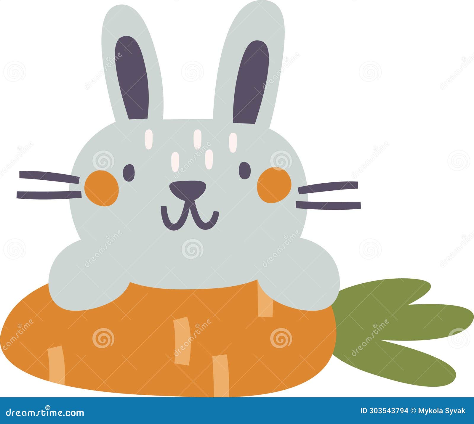 Rabbit Holding Carrot stock illustration. Illustration of smile - 303543794