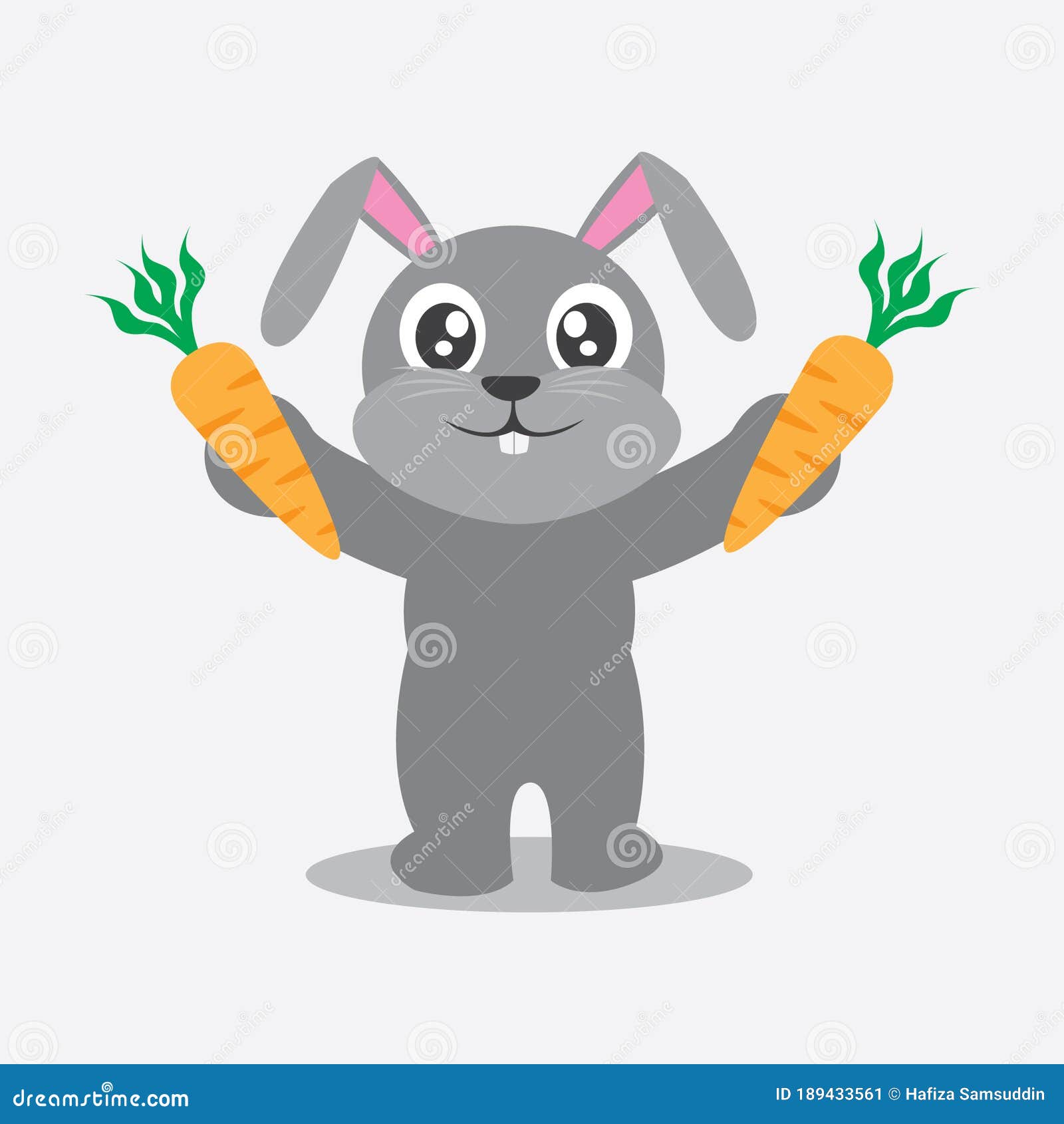 Rabbit Holding Carrot. Vector Illustration Decorative Design Stock ...