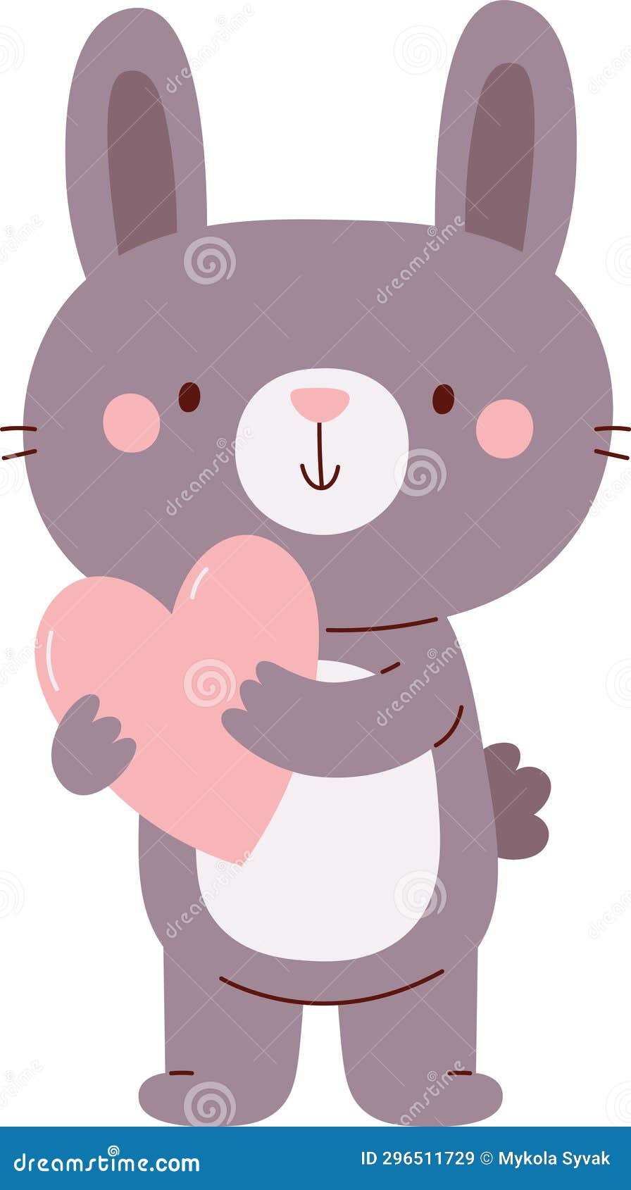 Rabbit Holding Heart stock vector. Illustration of animal - 296511729