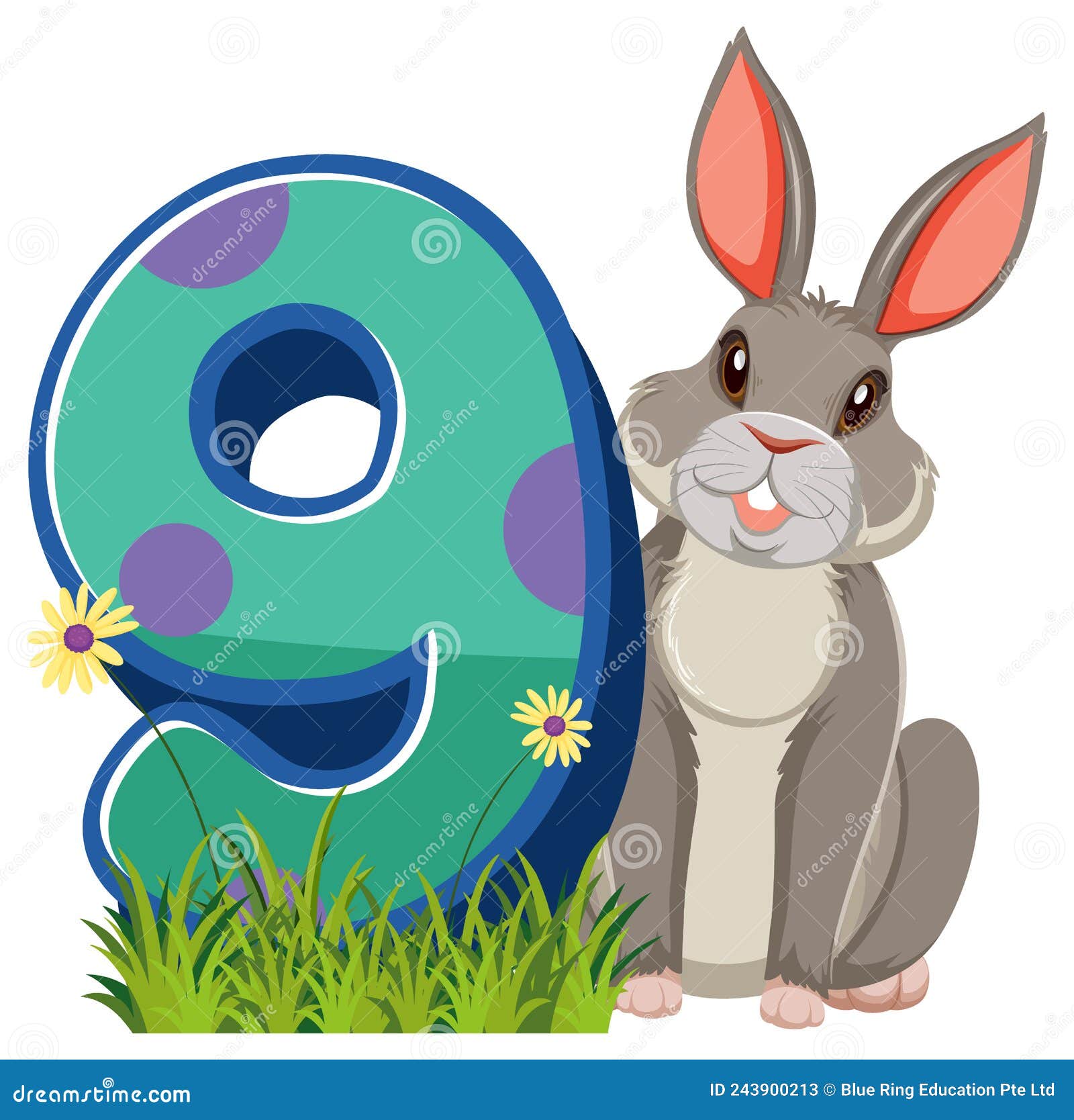 Rabbit Holding the Number Character Isolated on White Background Stock ...