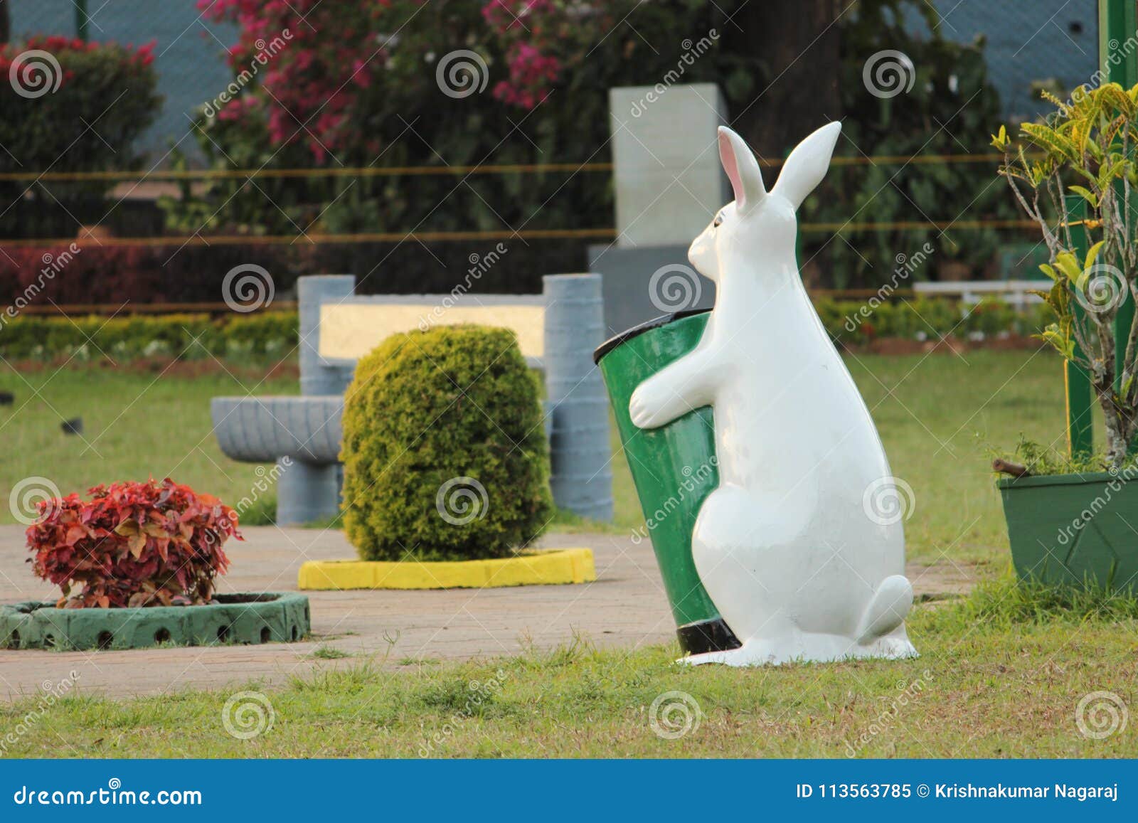 Waste container in park stock image. Image of white - 113563785