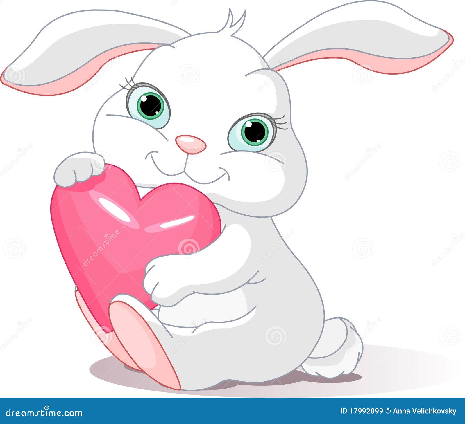 Rabbit Holds Love Heart Cartoon Vector | CartoonDealer.com #17992099