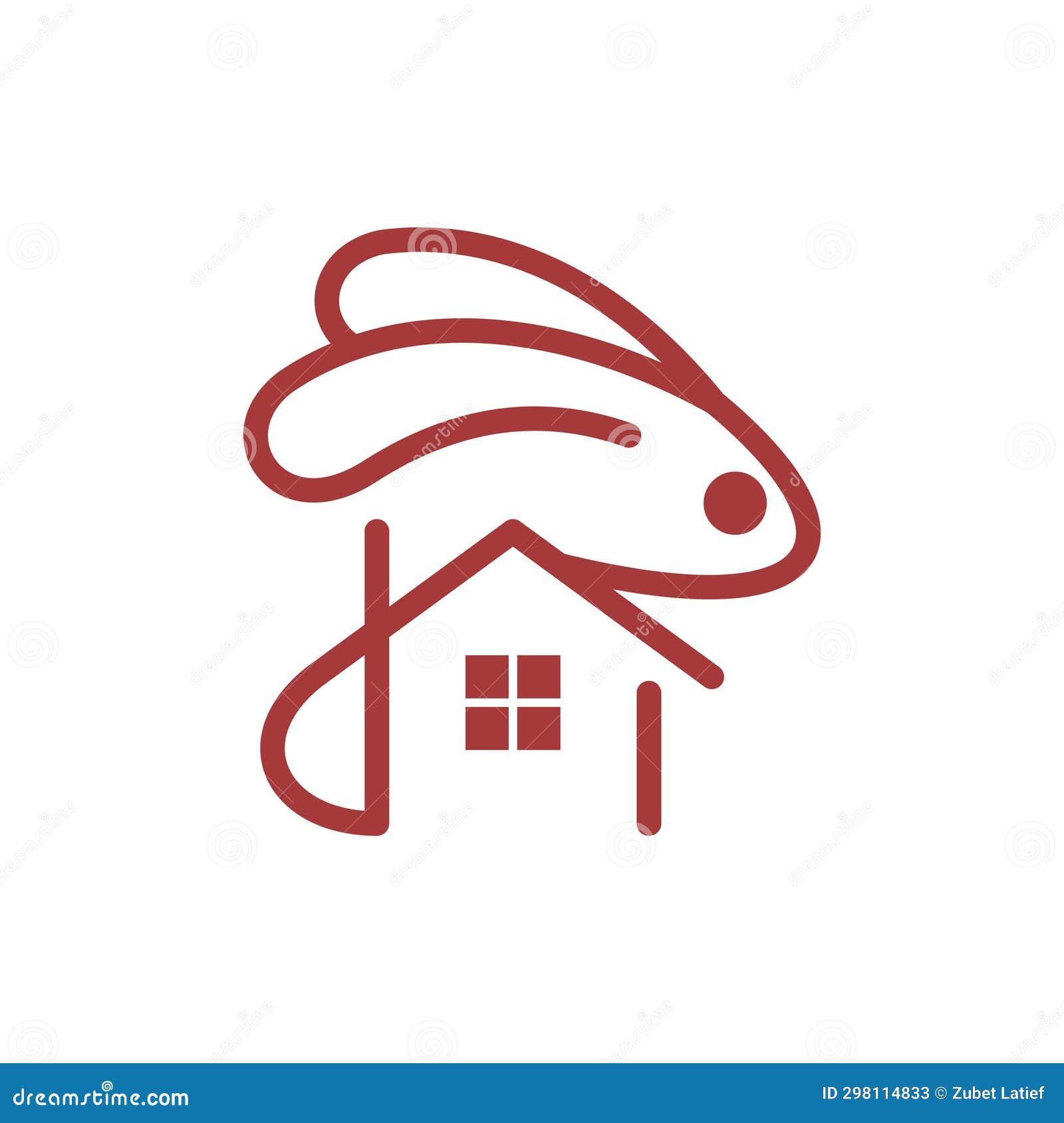Rabbit Home Line Logo Design, Element Graphic Illustration Template ...