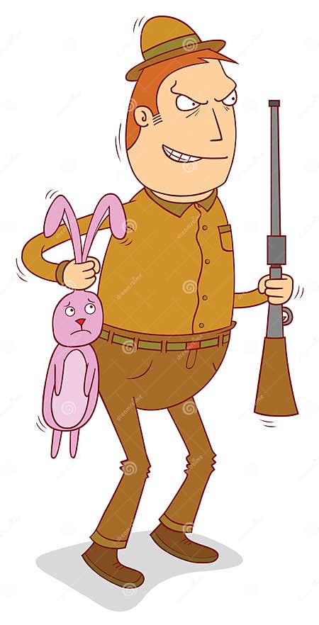 Rabbit hunter stock vector. Illustration of surrender - 37099725