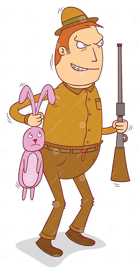 Rabbit hunter stock vector. Illustration of surrender - 37099725