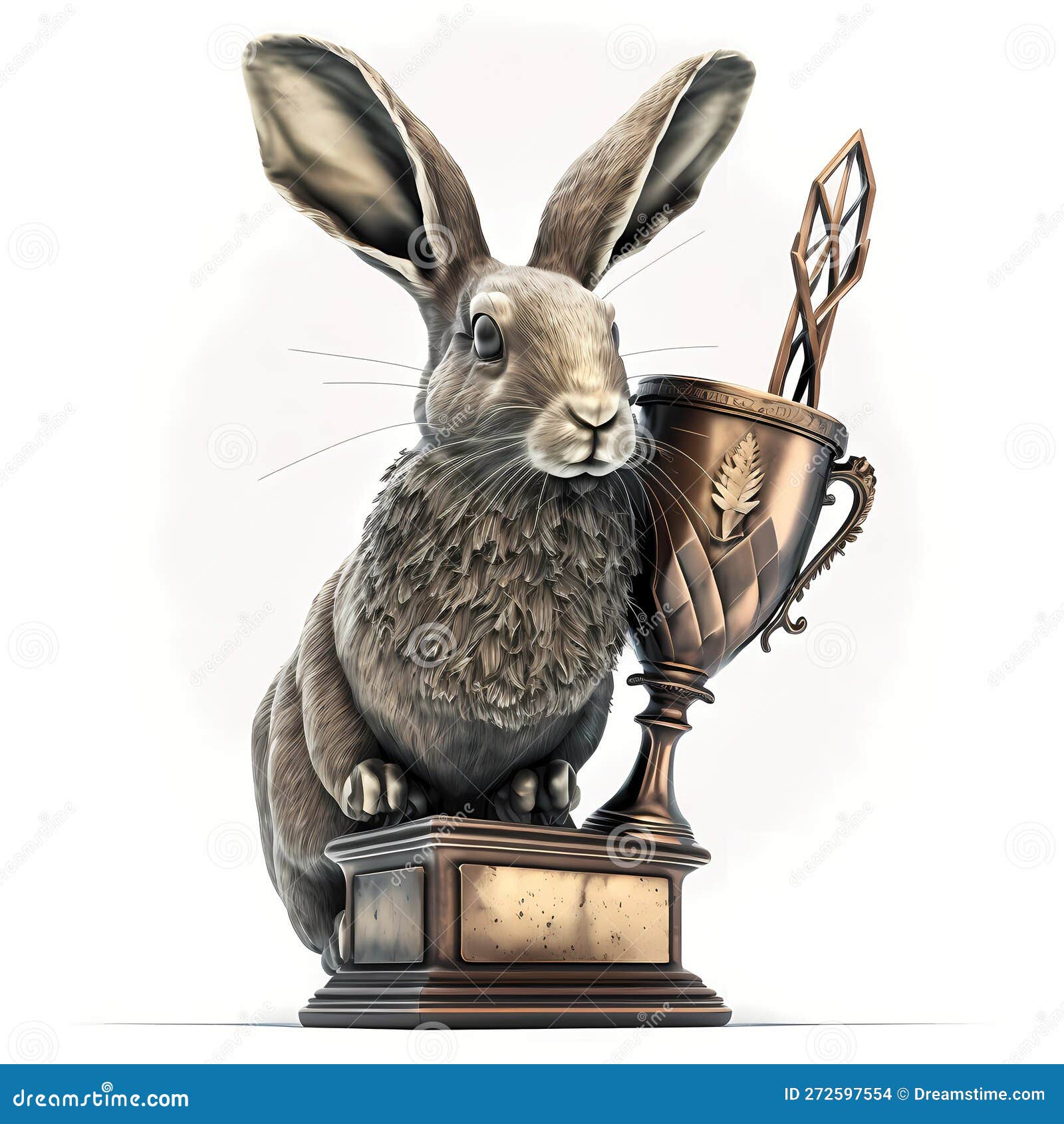Rabbit Hunter Trophy. Generative AI Stock Illustration - Illustration ...