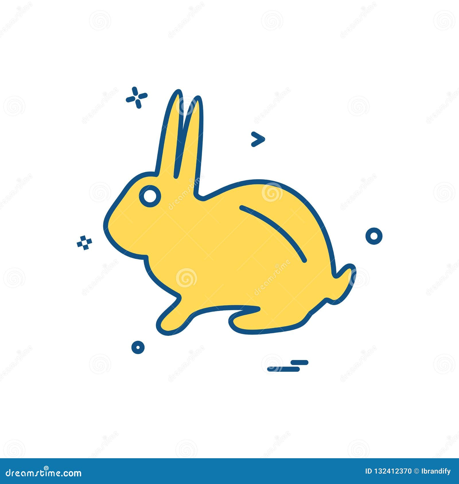 Rabbit icon design vector stock vector. Illustration of bird - 132412370