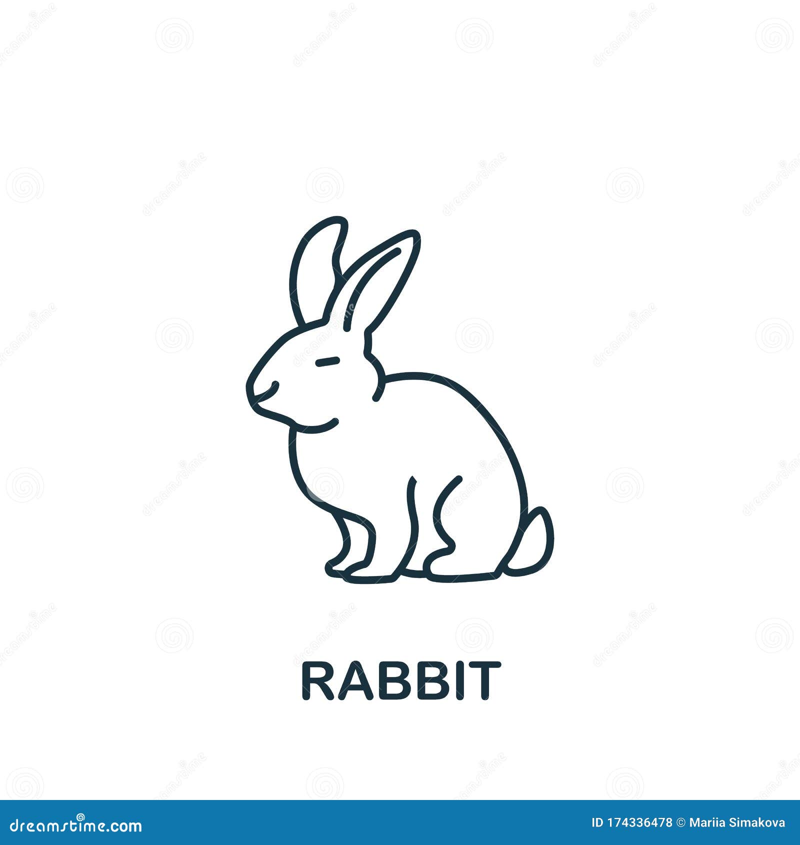 Rabbit Icon from Home Animals Collection. Simple Line Element Rabbit ...