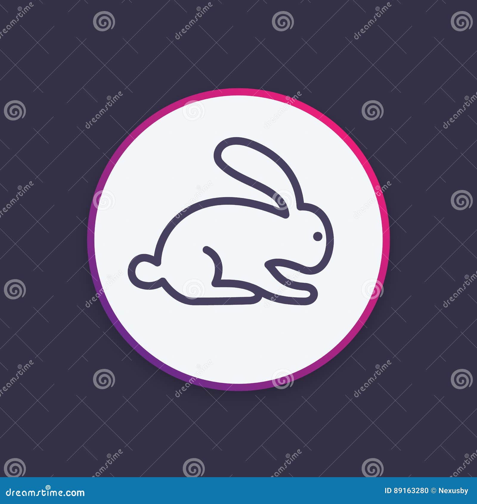 Rabbit Icon, Linear Pictogram, Vector Illustration Stock Vector ...