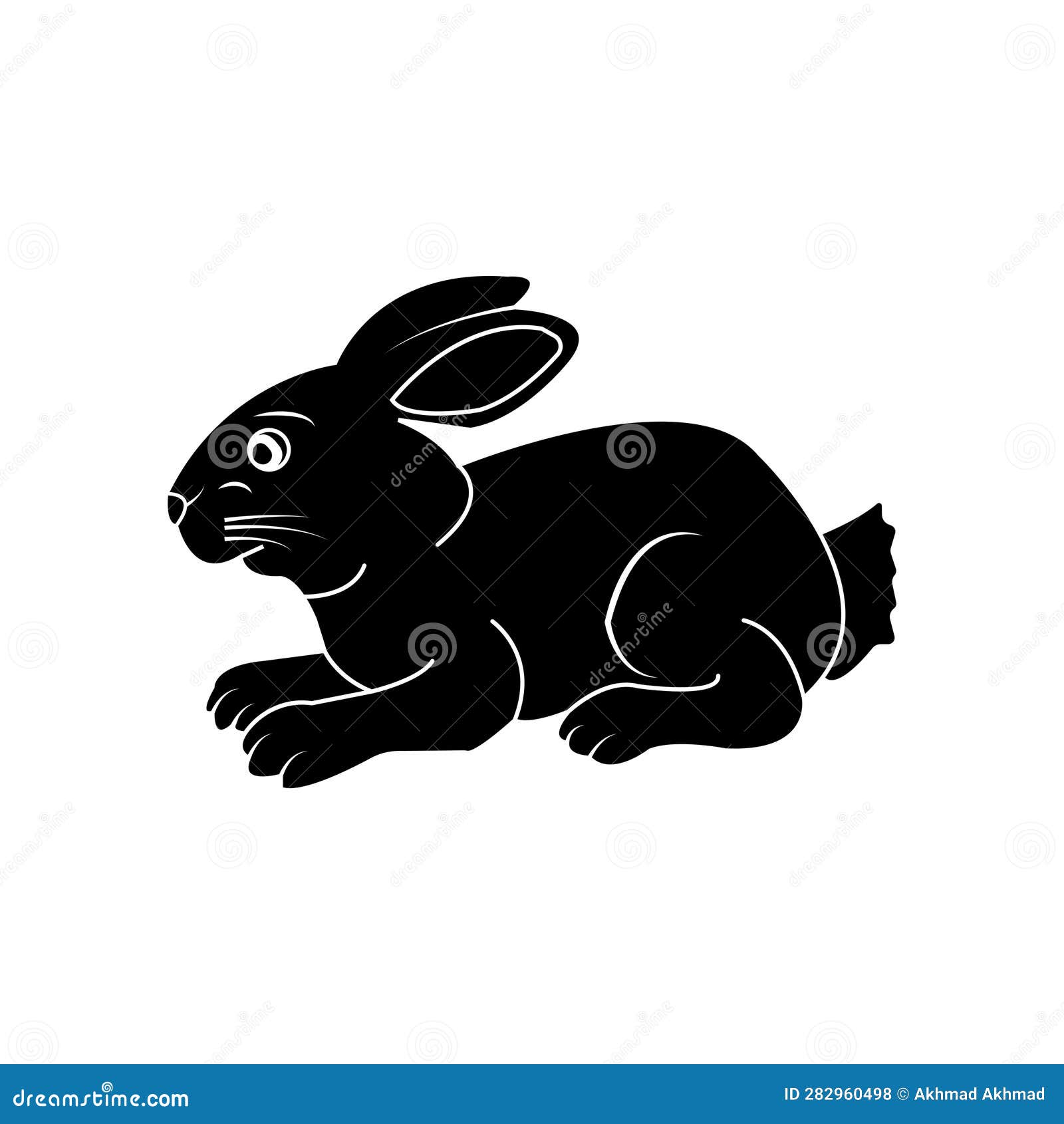 Rabbit icon stock vector. Illustration of outline, fluffy - 282960498
