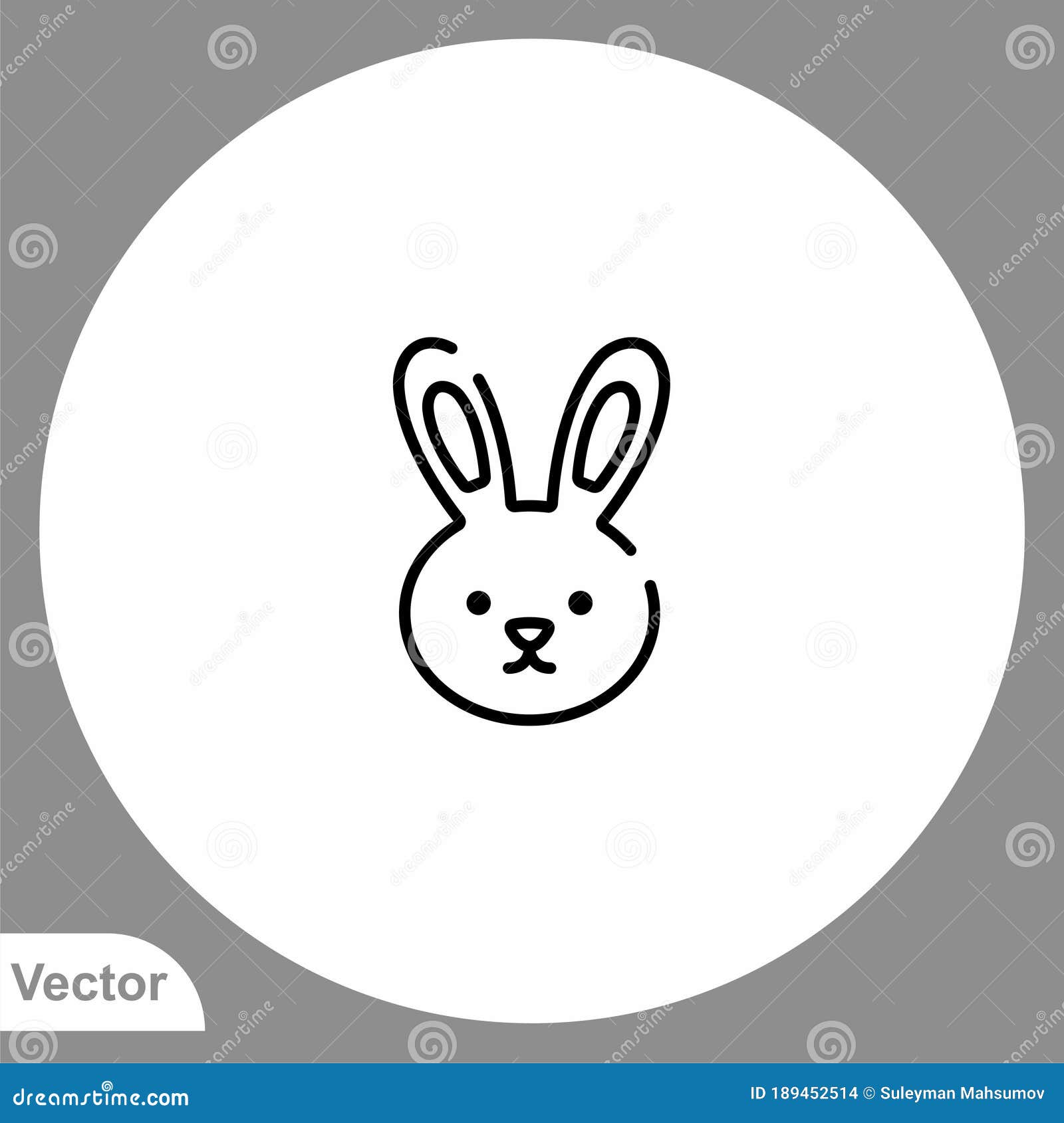 Rabbit Vector Icon Sign Symbol Stock Vector - Illustration of ...