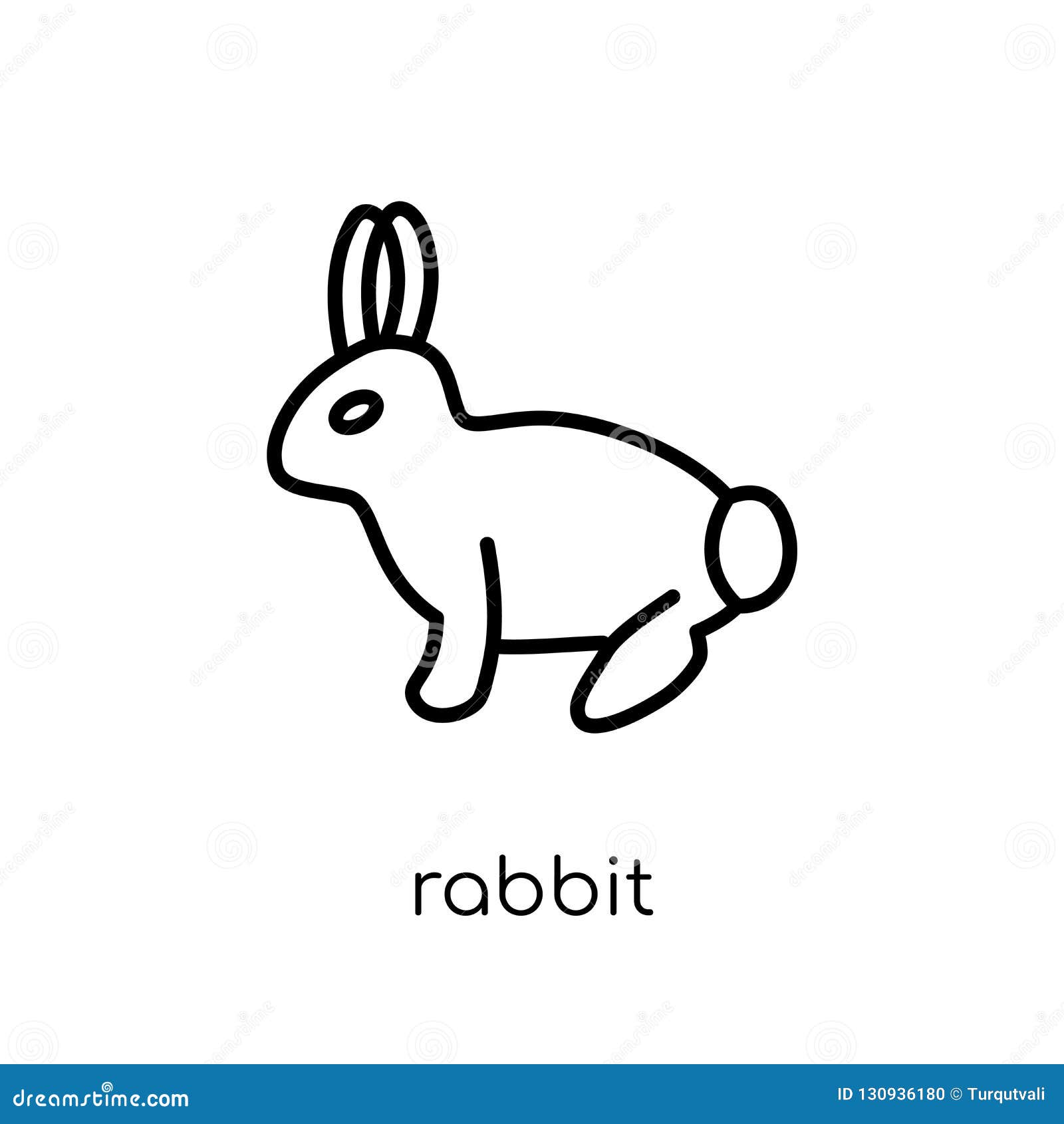 Rabbit Icon. Trendy Modern Flat Linear Vector Rabbit Icon on White ...