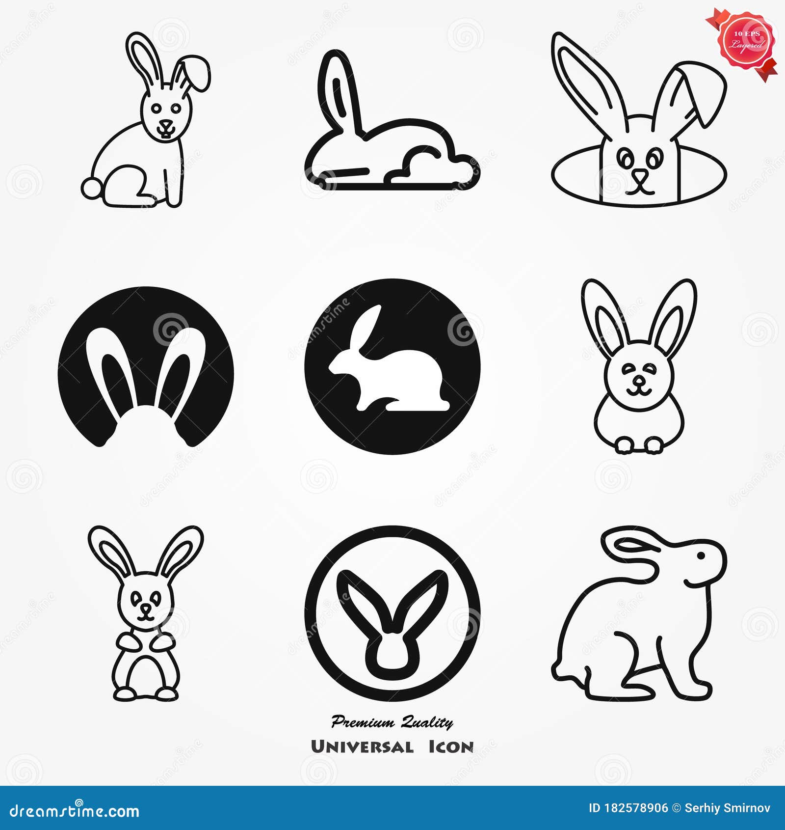 Rabbit Icon Vector, Design on Background, Rabbit Logo for Your Design ...