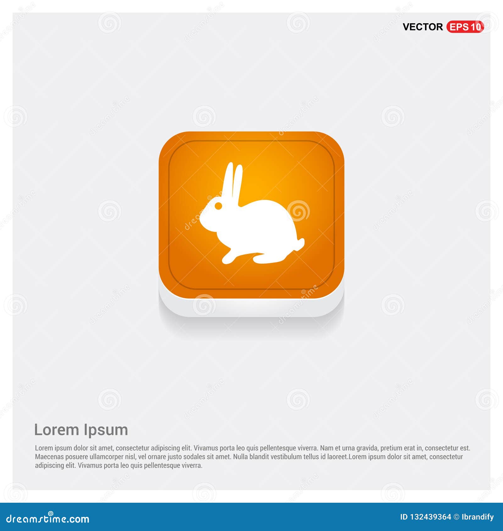 Rabbit Icon stock vector. Illustration of drawing, bunny - 132439364