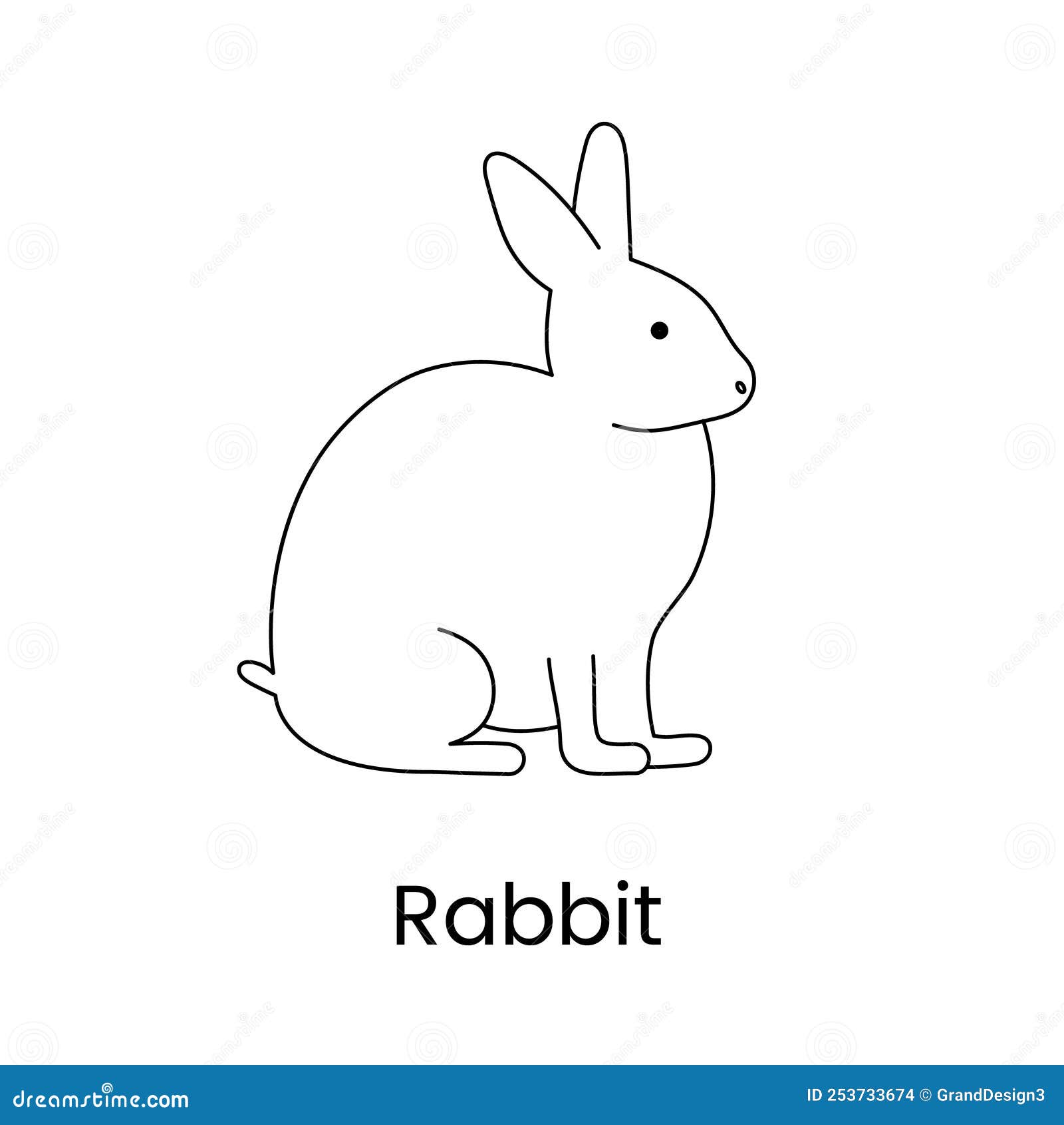 Rabbit Icon in Vector, Linear Illustration of an Animal. Stock Vector ...