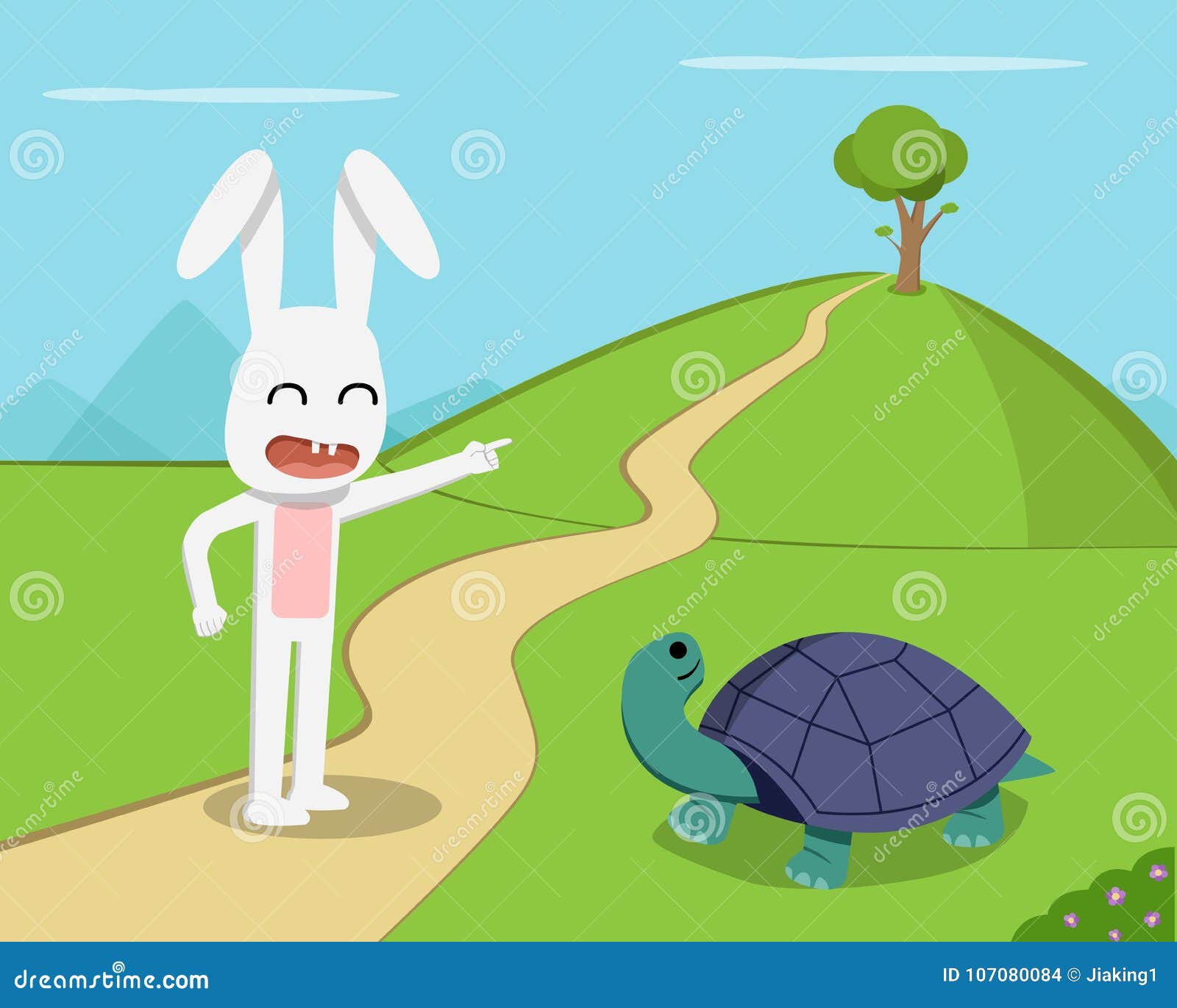 Rabbit Invite Tortoise To Competition, Vector Stock Vector ...