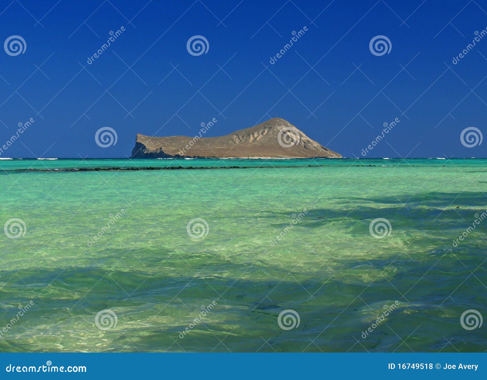 Rabbit Island Hawaii on Crystal Blue Ocean Stock Photo - Image of ...