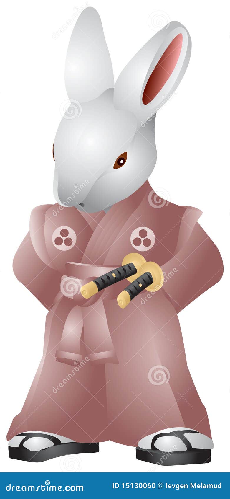 Rabbit in Japan Samurai Clothing Stock Vector - Illustration of bushi ...