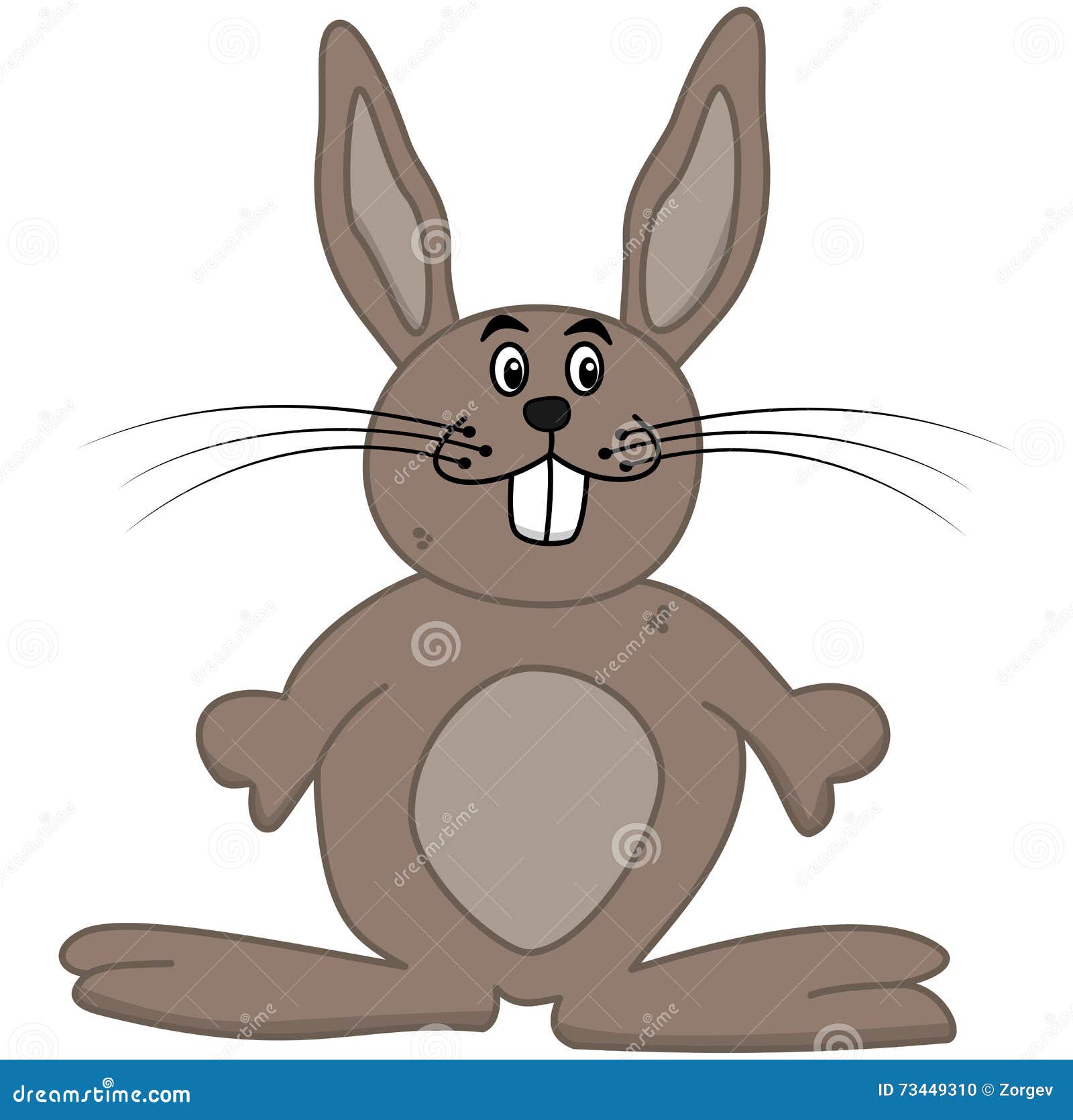 Rabbit with large teeth stock illustration. Illustration of single ...