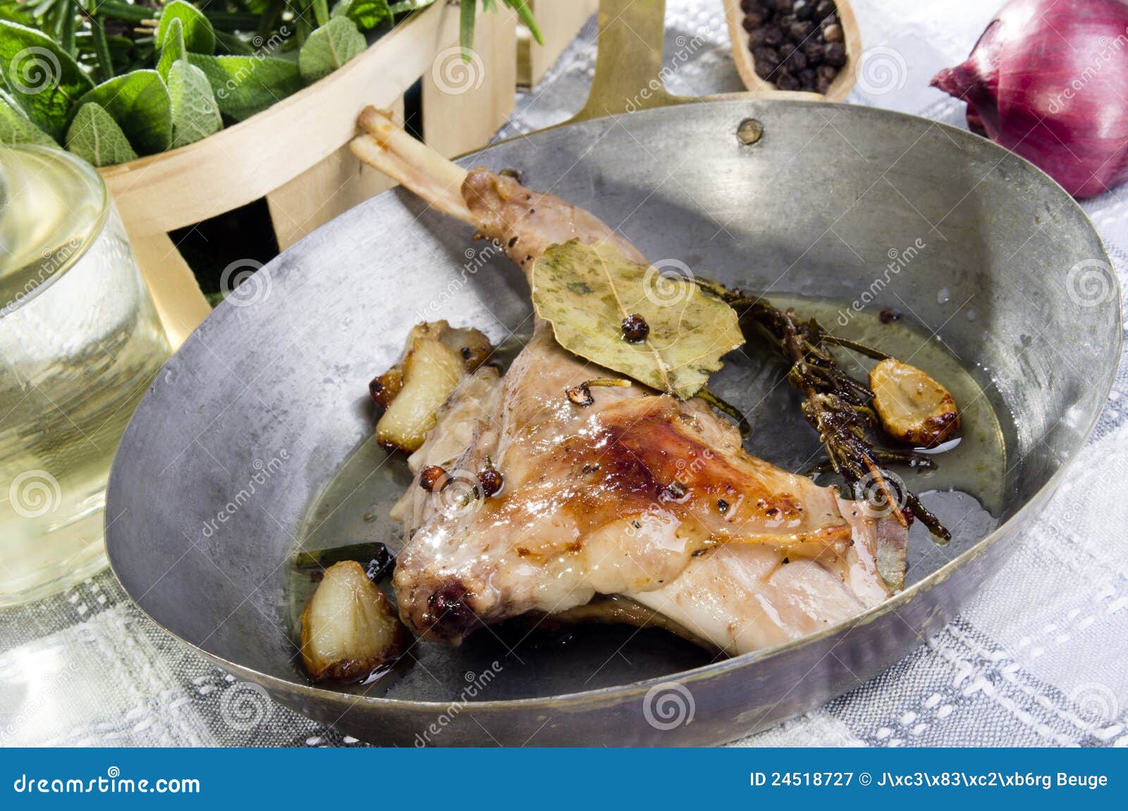 Rabbit Leg with Garden Herbs Stock Image - Image of rosemary, brown ...