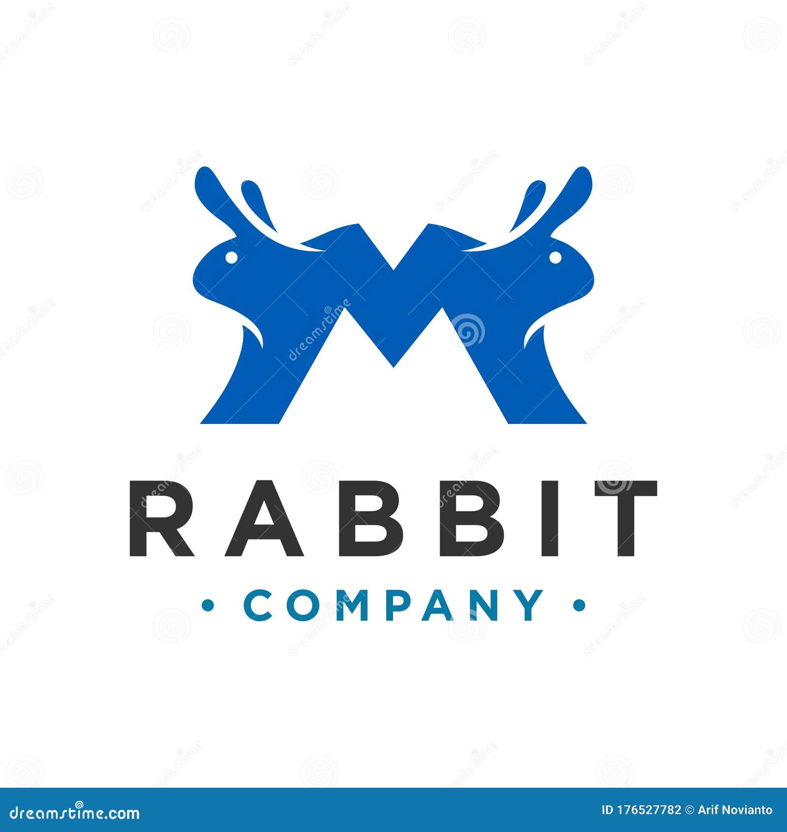 Rabbit Letter M Logo Design Stock Vector - Illustration of ears, animal ...