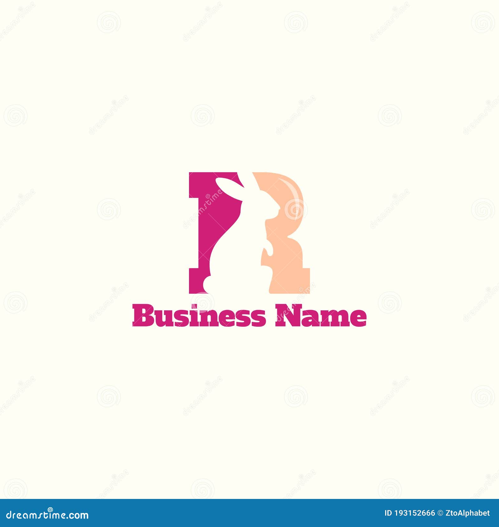 Rabbit Letter R Logo Template Stock Vector - Illustration of banner ...