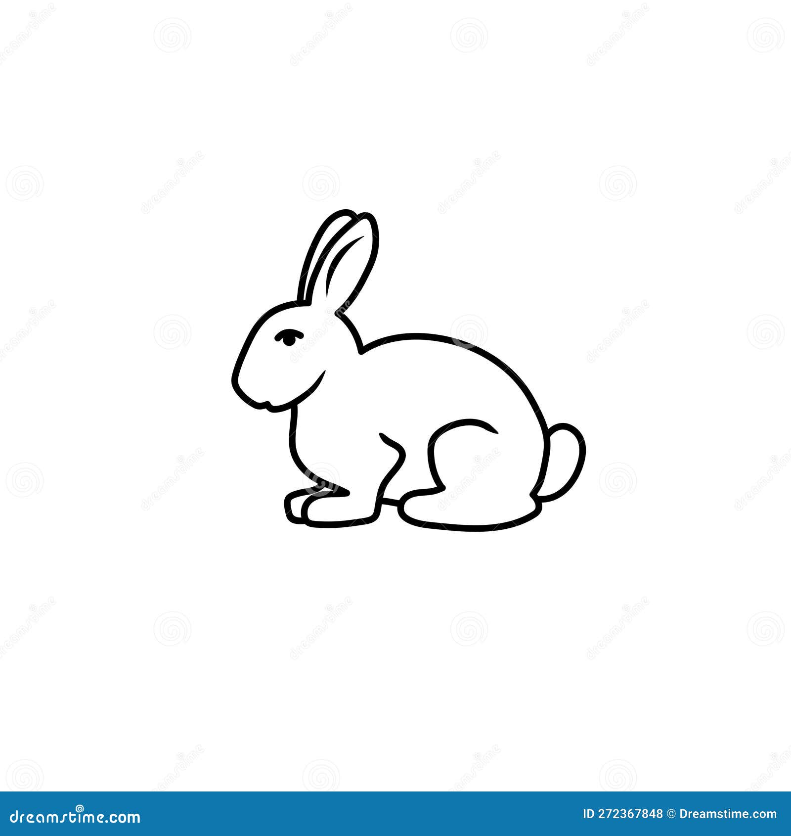 Rabbit Line Drawing On White Background, Vector | CartoonDealer.com ...