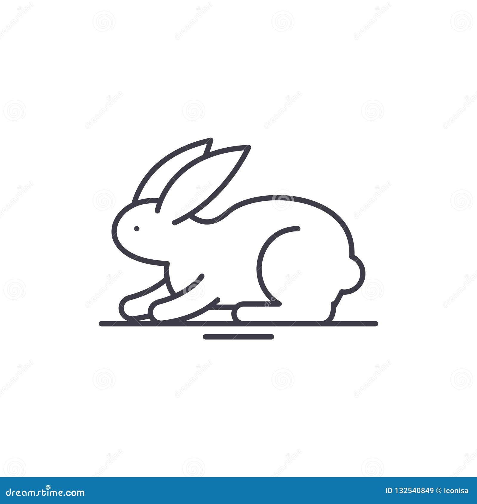 Rabbit Line Icon Concept. Rabbit Vector Linear Illustration, Symbol ...