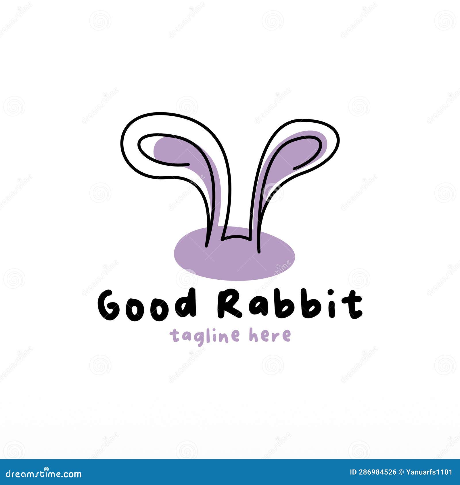 Rabbit Logo Design Concept. Lined Rabbit Logo Template Stock ...