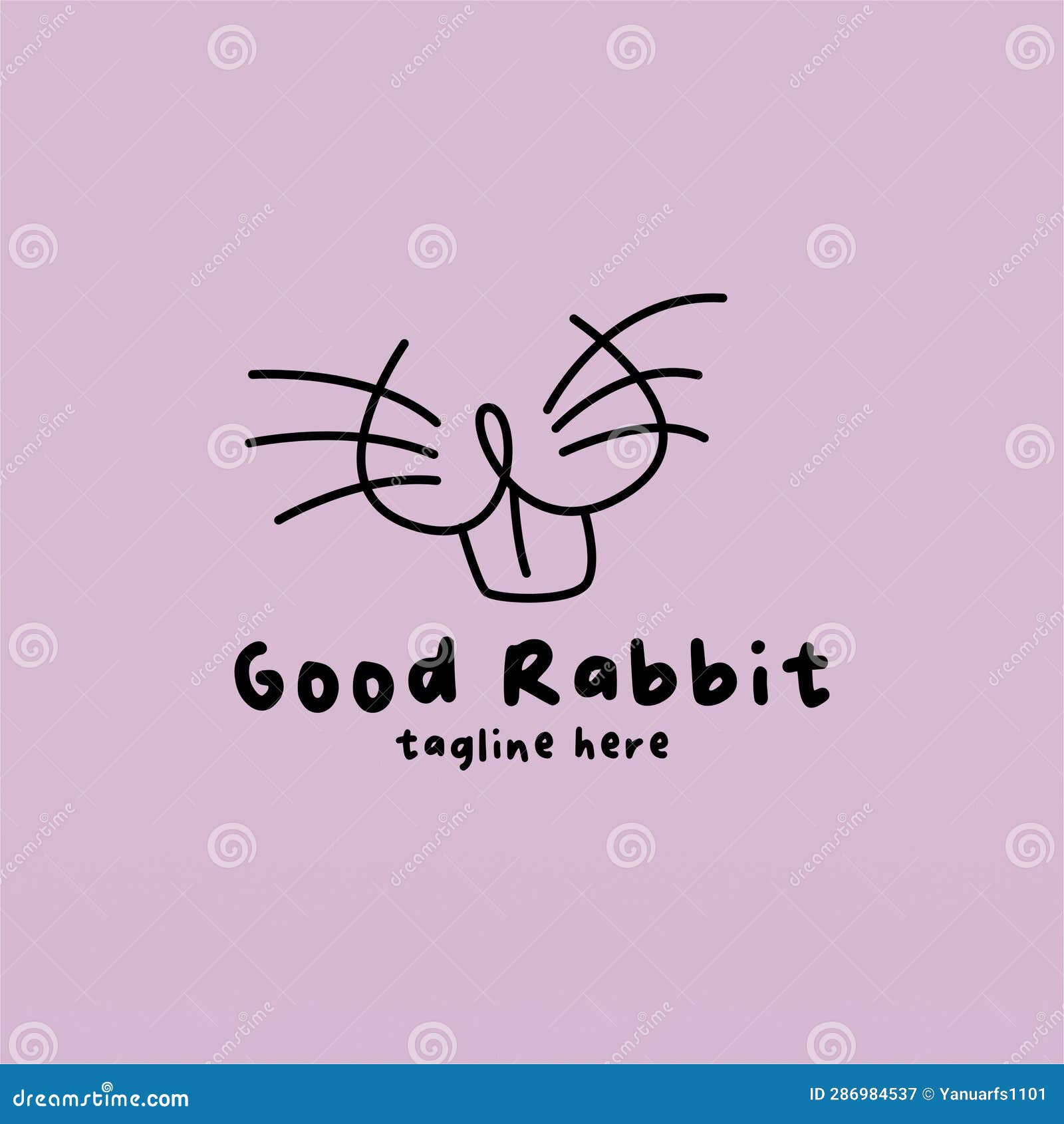 Rabbit Logo Design Concept. Lined Rabbit Logo Template Stock ...