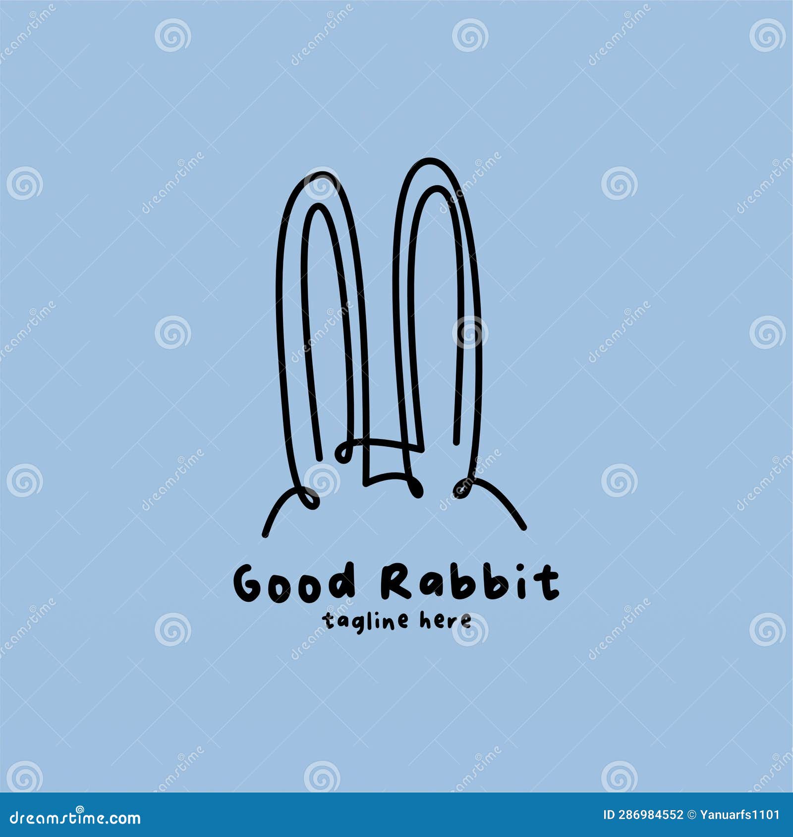 Rabbit Logo Design Concept. Lined Rabbit Logo Template Stock ...