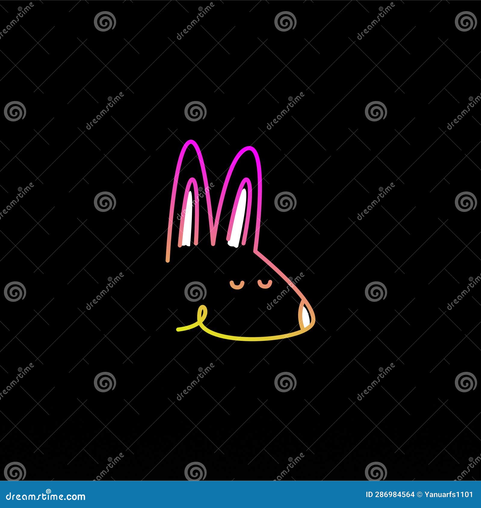 Rabbit Logo Design Concept. Lined Rabbit Logo Template Stock Vector ...