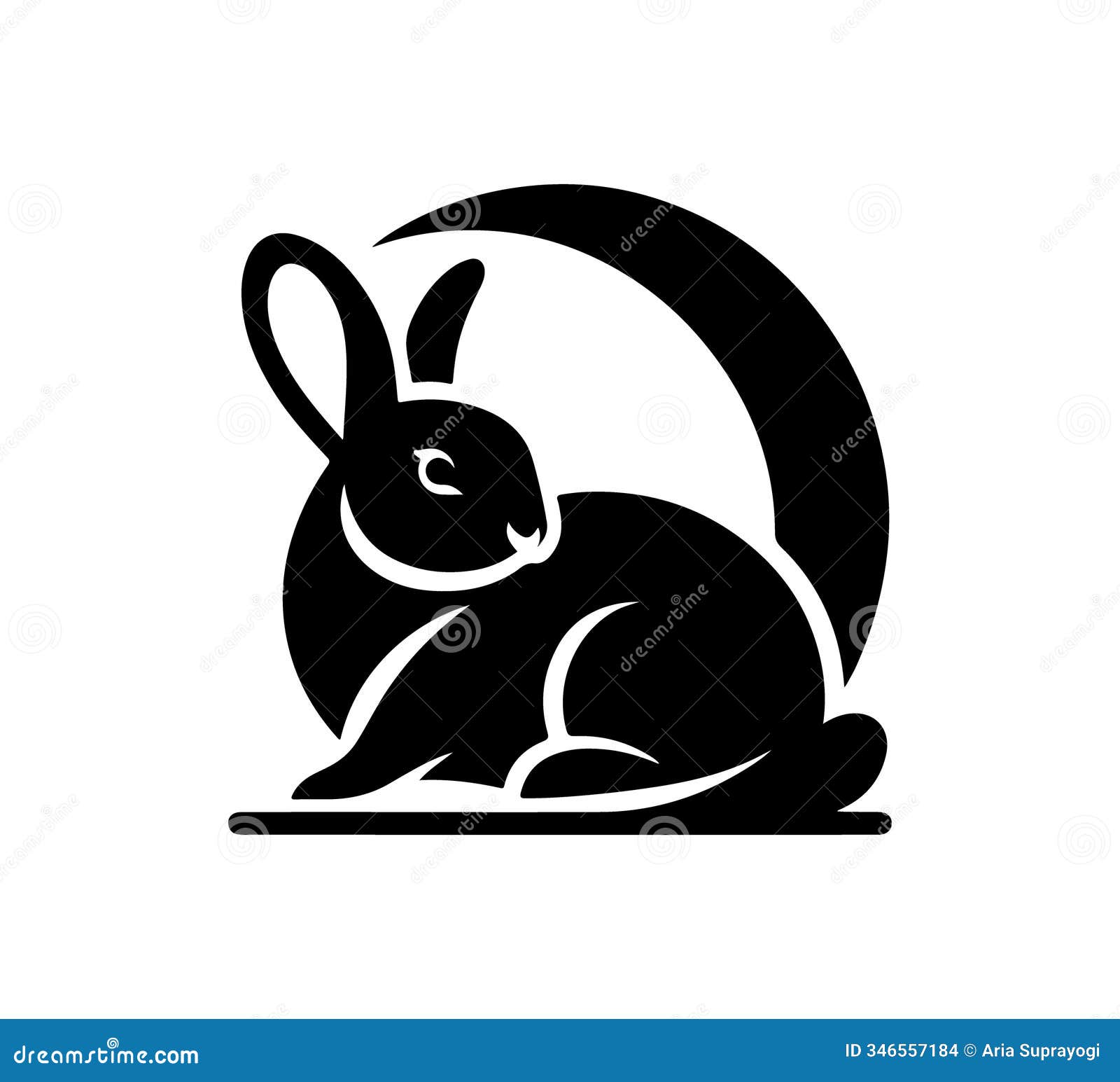 Rabbit Logo Icon Minimal Negative Space Stock Illustration ...
