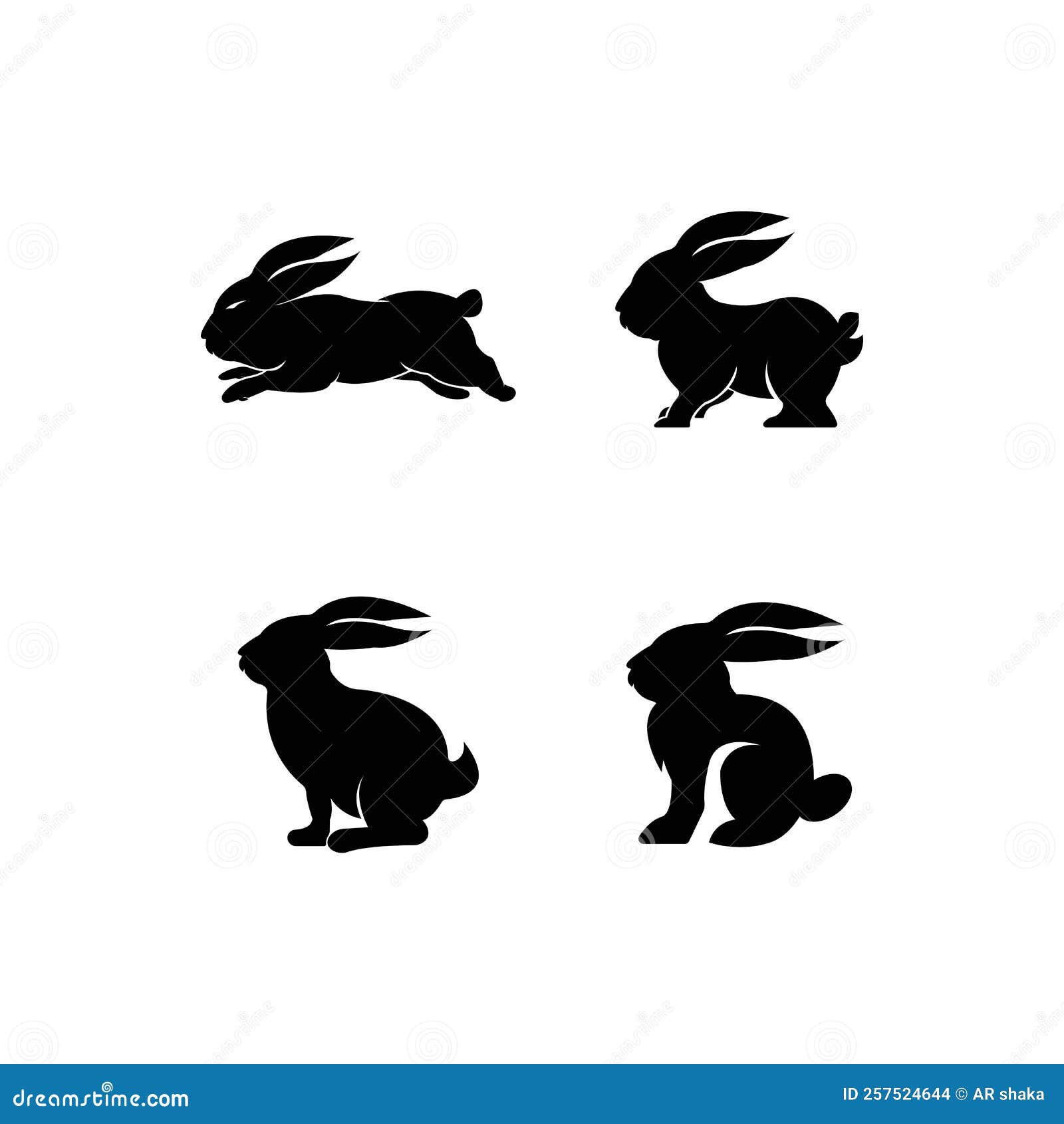 Rabbit Logo Icon Vector Design Stock Vector - Illustration of black ...