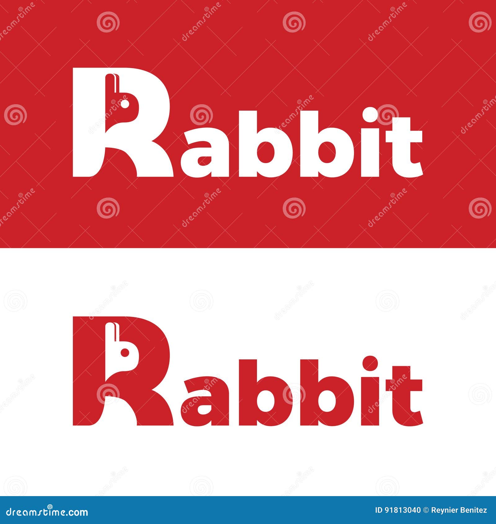 Rabbit. R Letter. Cute Children Animal Alphabet In Vector. Funny ...