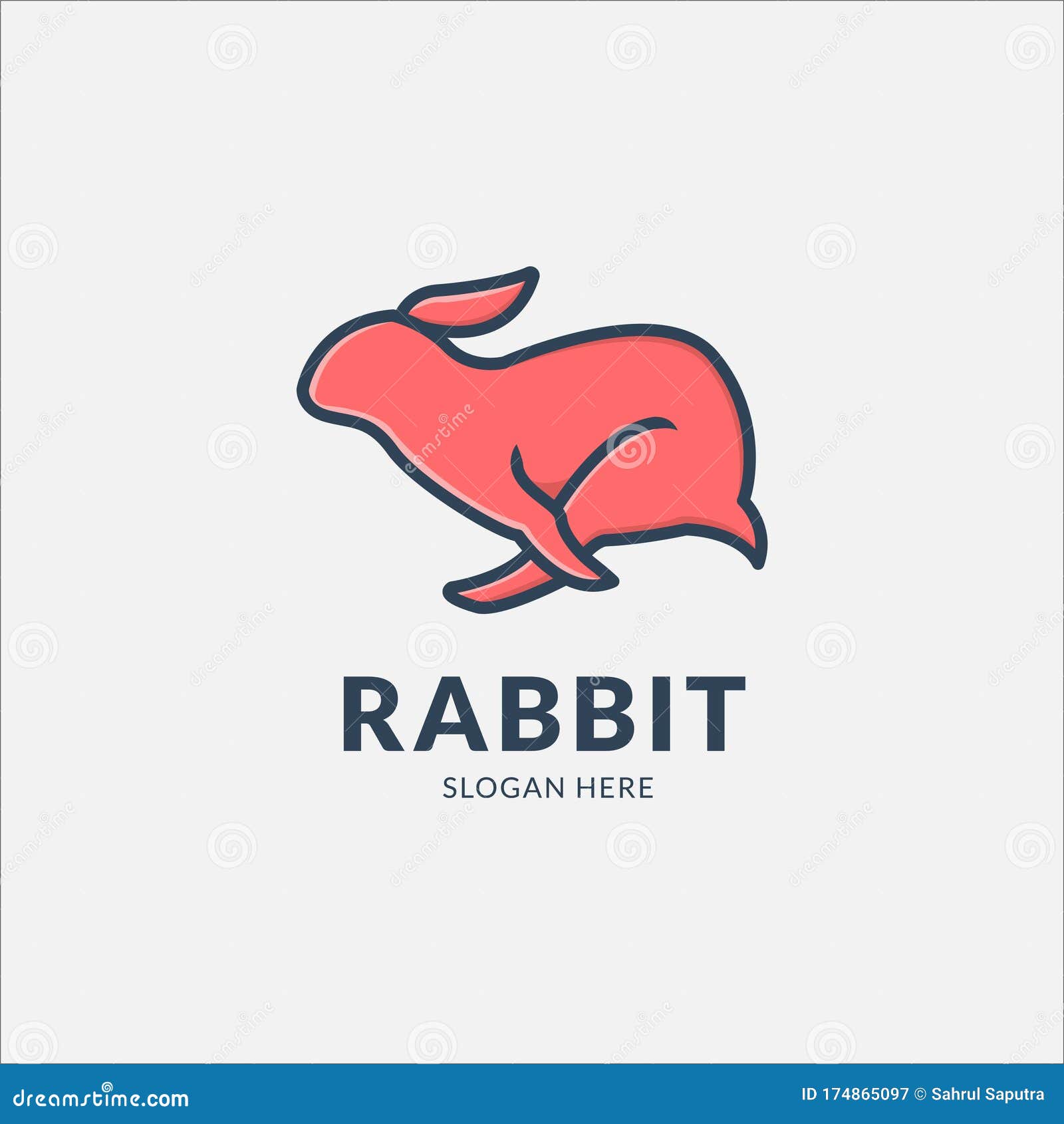 Rabbit Logo Template. Retro Vector Illustration Stock Vector ...