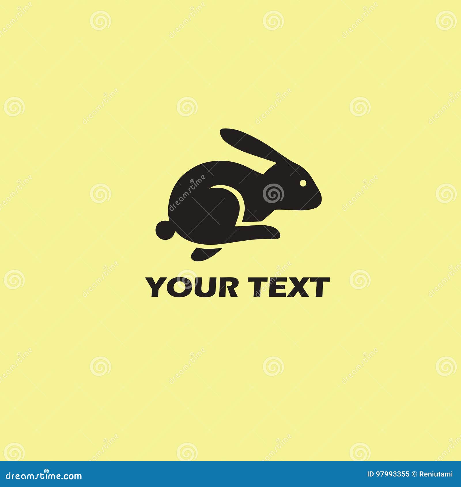 Rabbit Logo Template. Retro Vector Stock Vector - Illustration of play ...