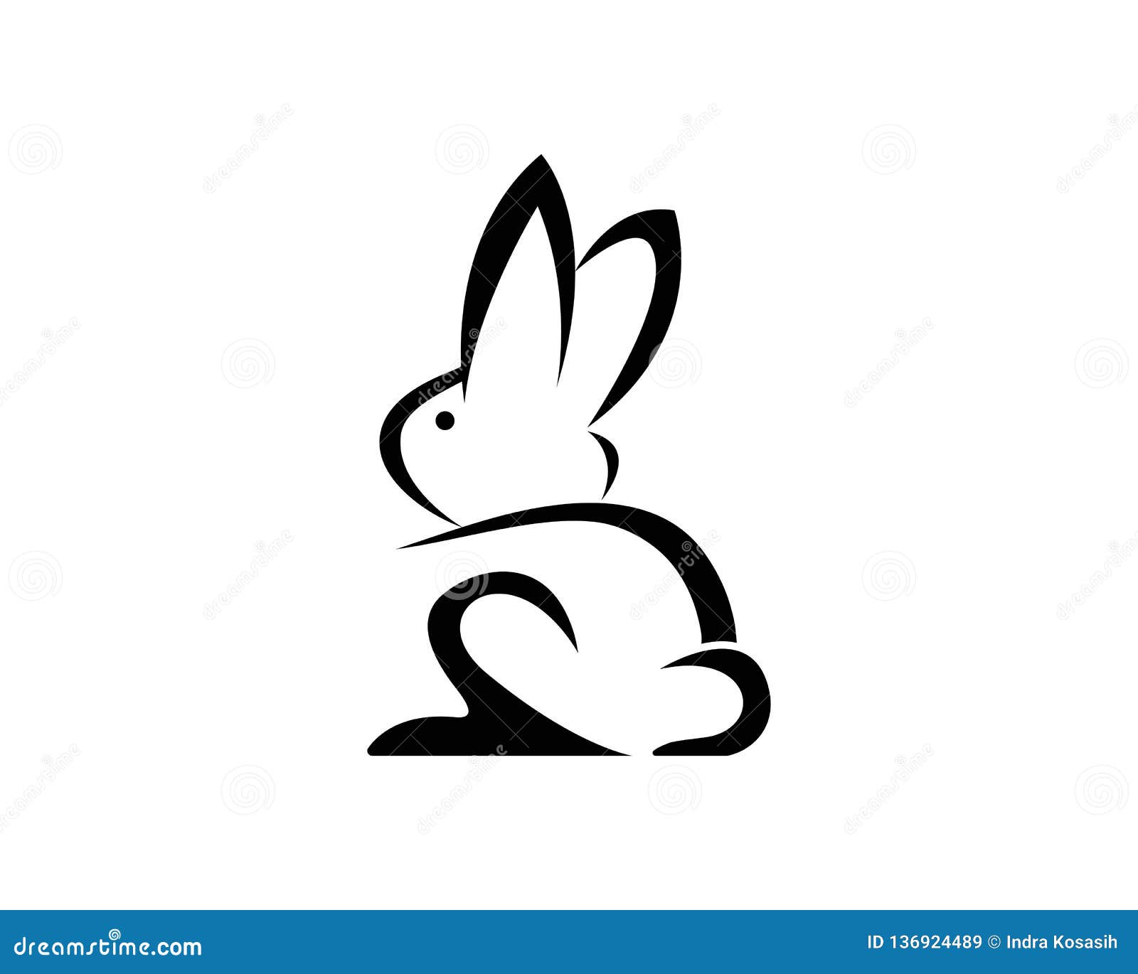 Rabbit Logo template stock vector. Illustration of silhouette - 136924489