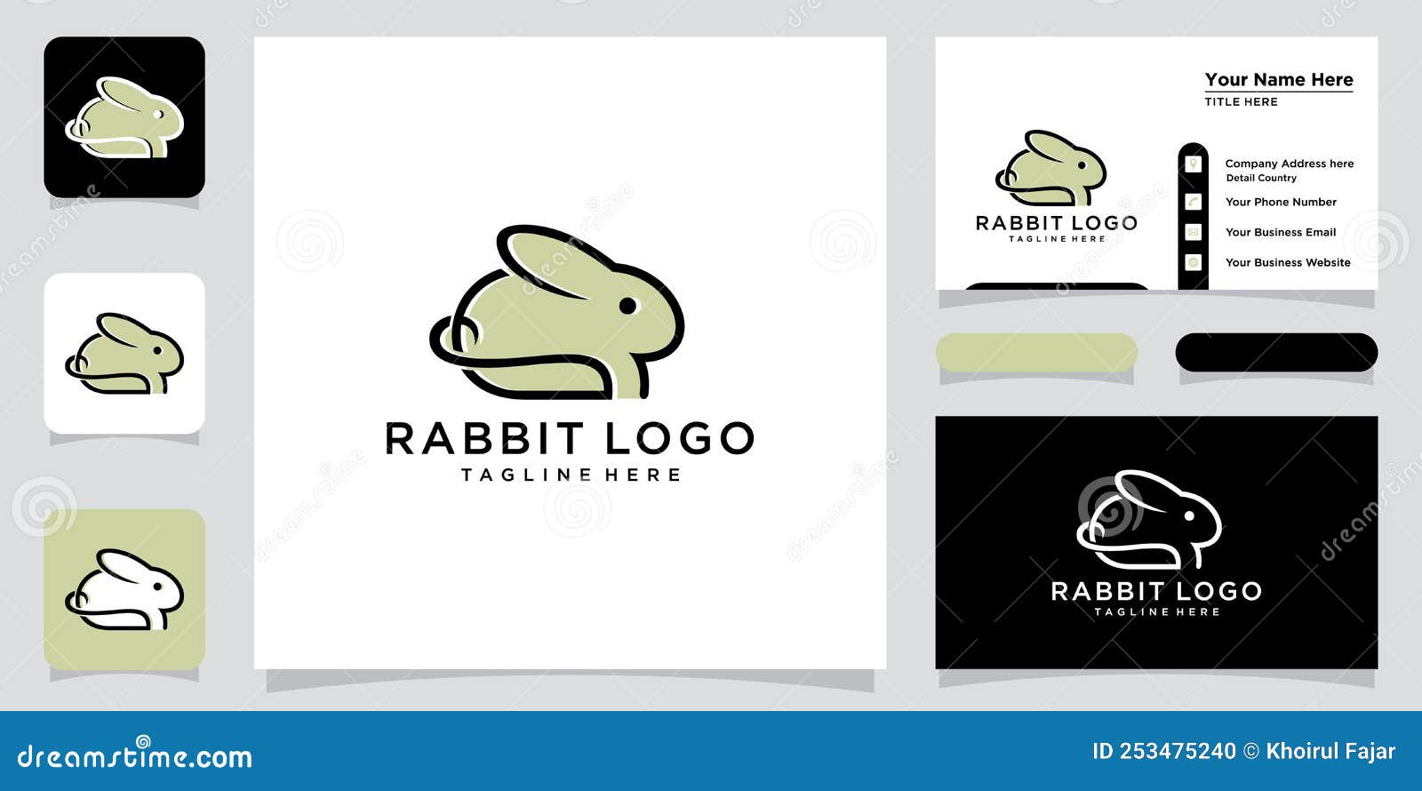 Rabbit Logo Template Vector Icon Symbol Illustration Stock Vector ...