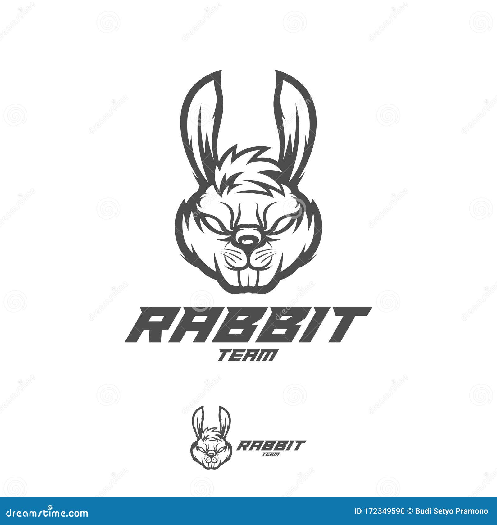 Rabbit Logo Template Vector. Modern Head Rabbit Logo Vector Stock ...