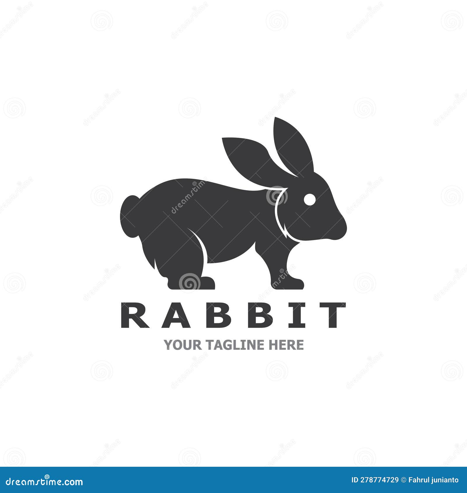 Rabbit Logo Vector Art Template Illustration Stock Illustration ...