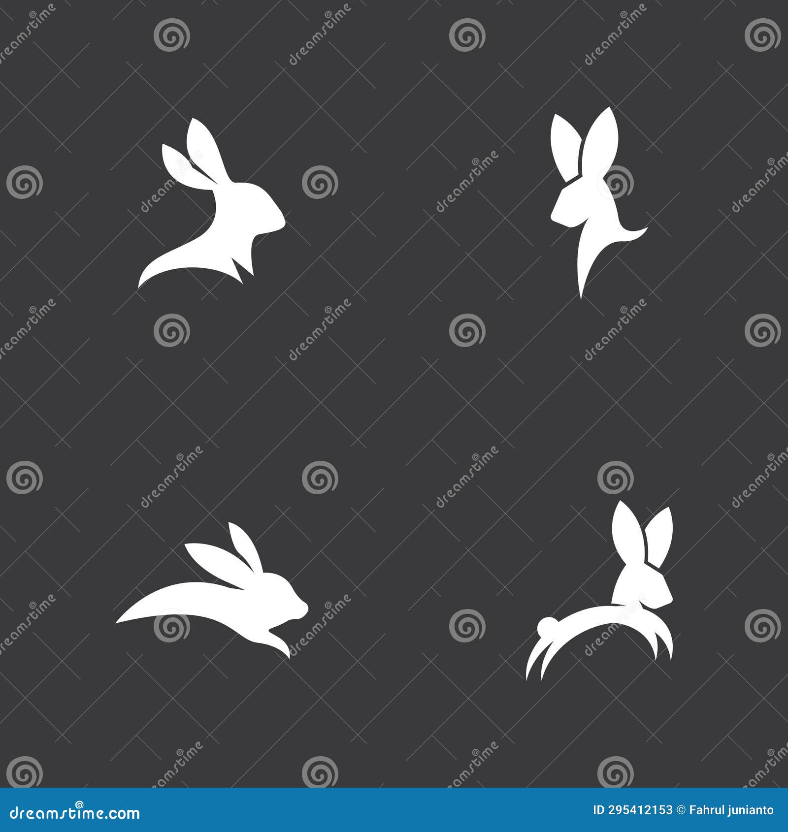 Rabbit Logo Vector Art Template Illustration Stock Illustration ...